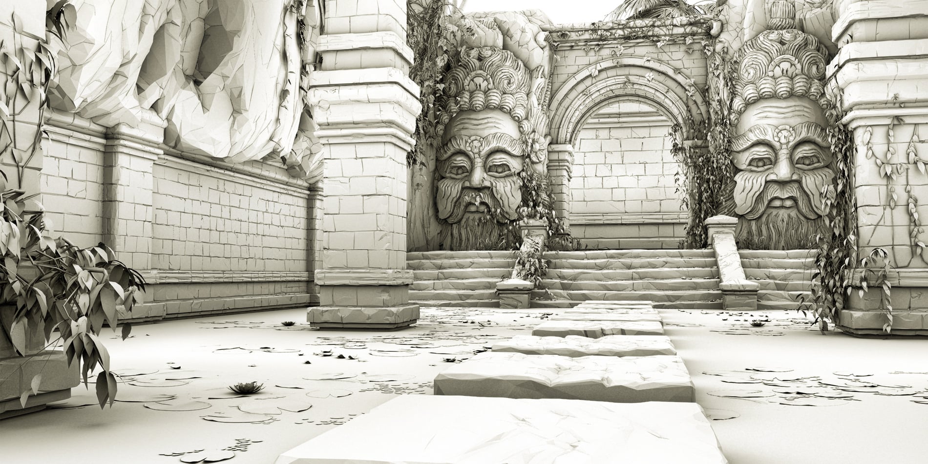 Temple Pool | Daz 3D