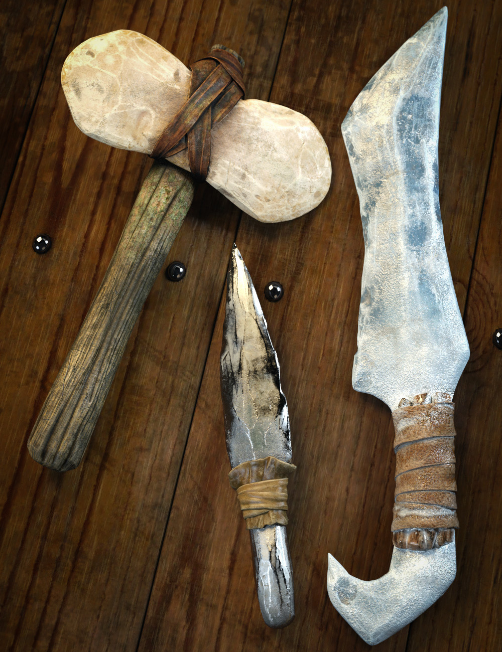 Aki Tribe Weapons and Poses Bundle | Daz 3D