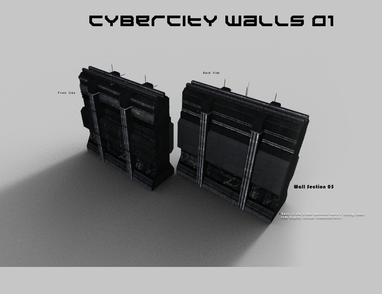 CyberCity Walls 01 | Daz 3D
