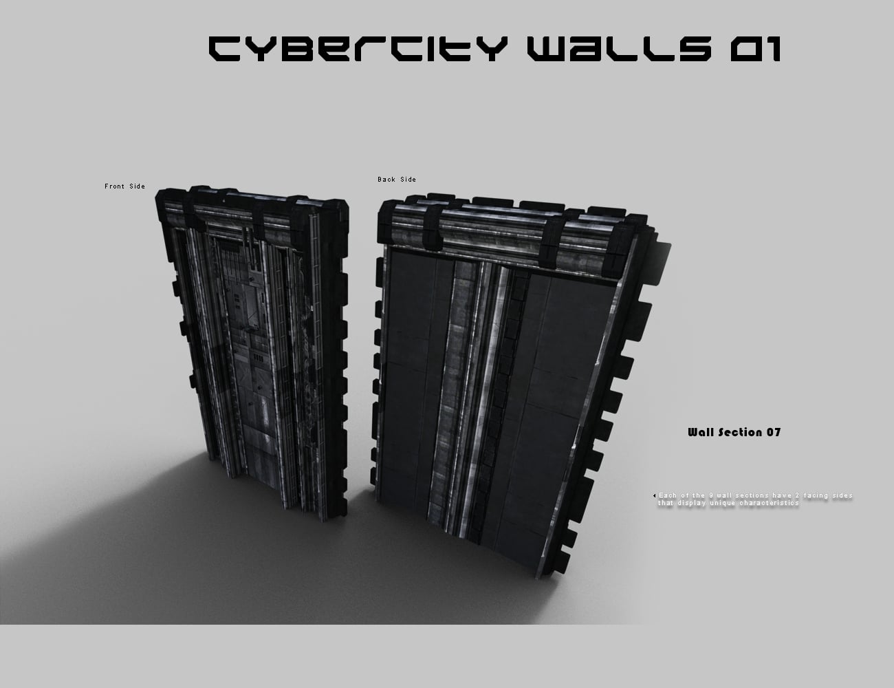 CyberCity Walls 01 | Daz 3D