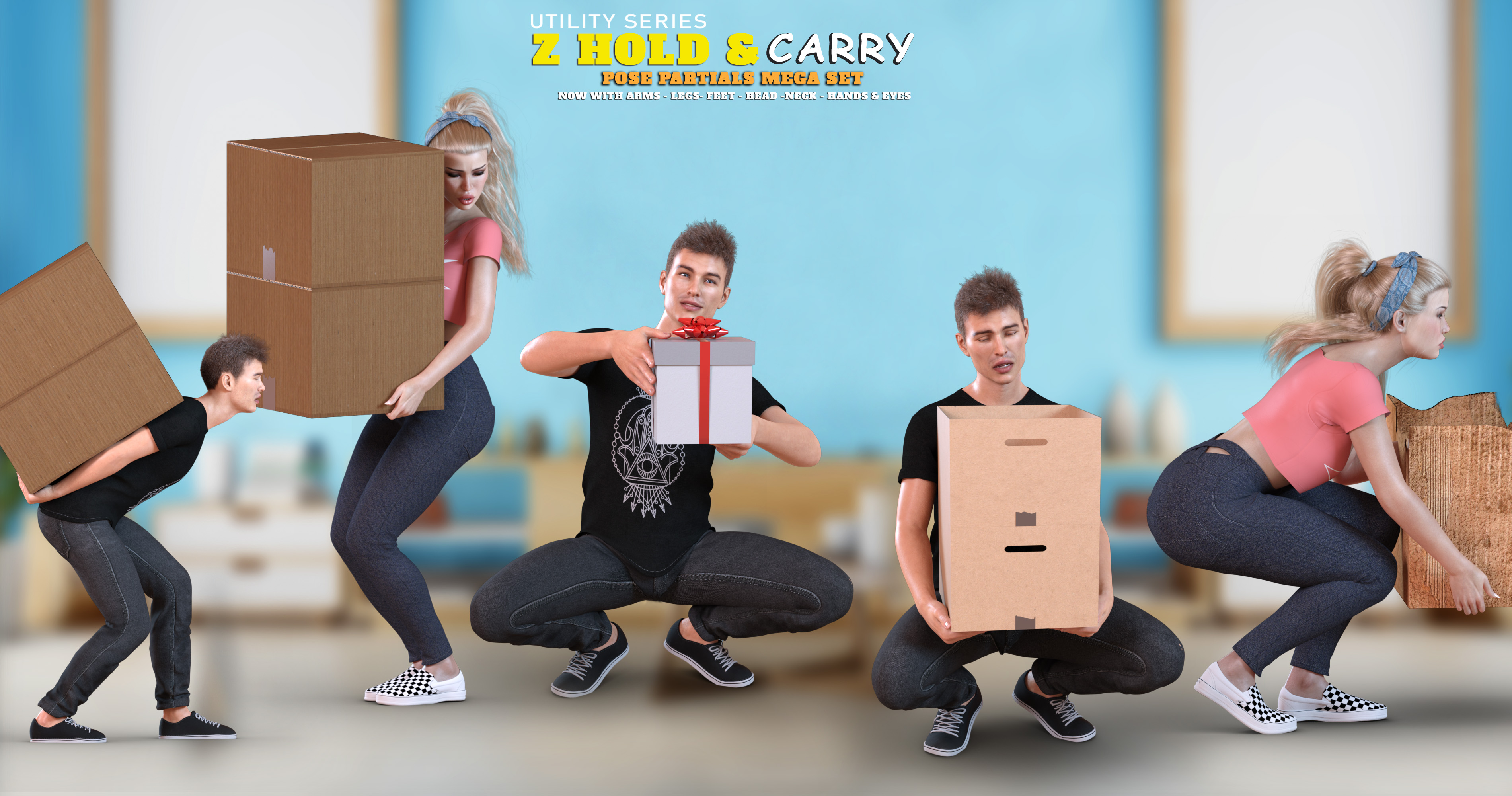 Z Utility Hold and Carry Pose Mega Set | Daz 3D