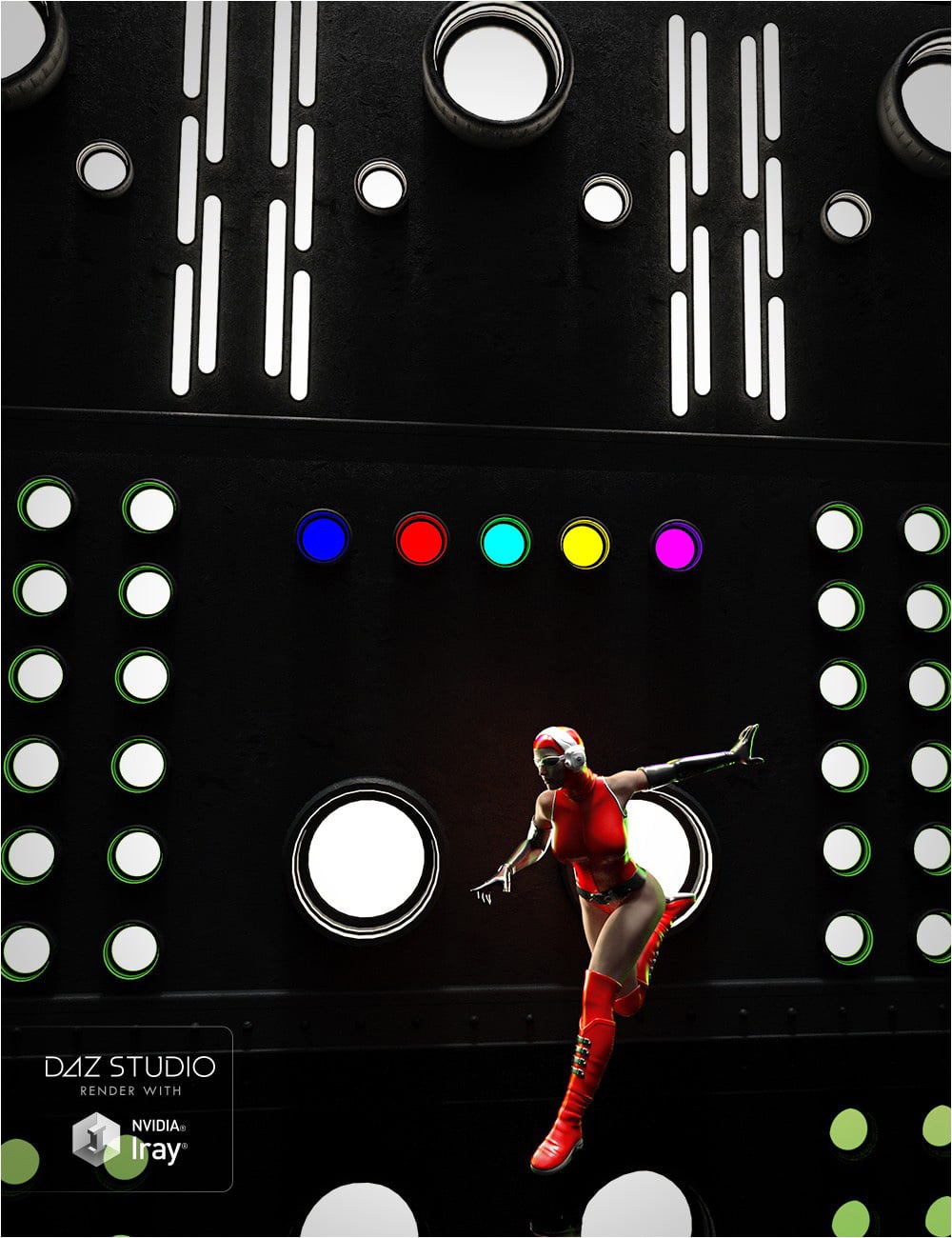 Modular Sci-Fi Wall Lights | Daz 3D