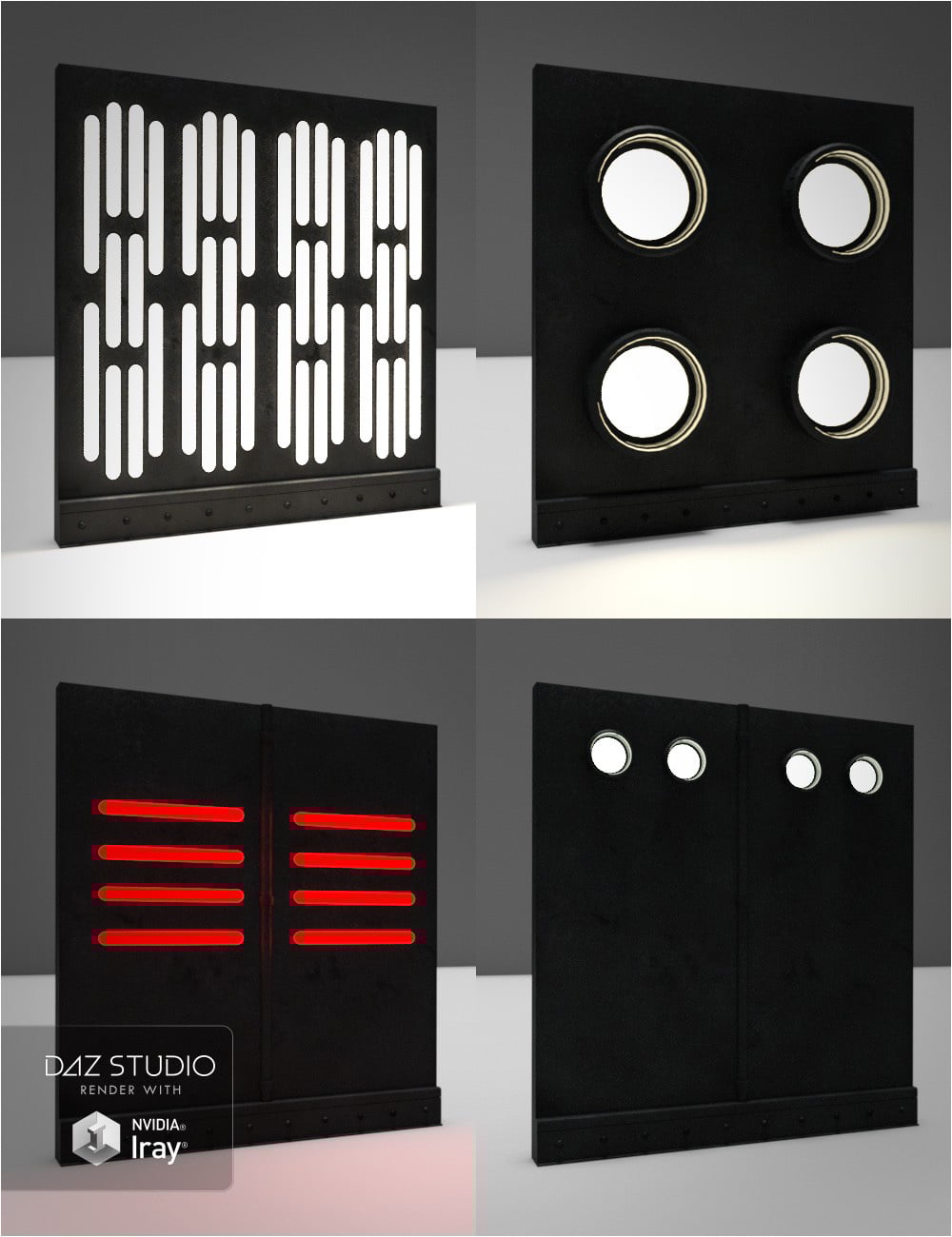 Modular Sci-Fi Wall Lights | Daz 3D