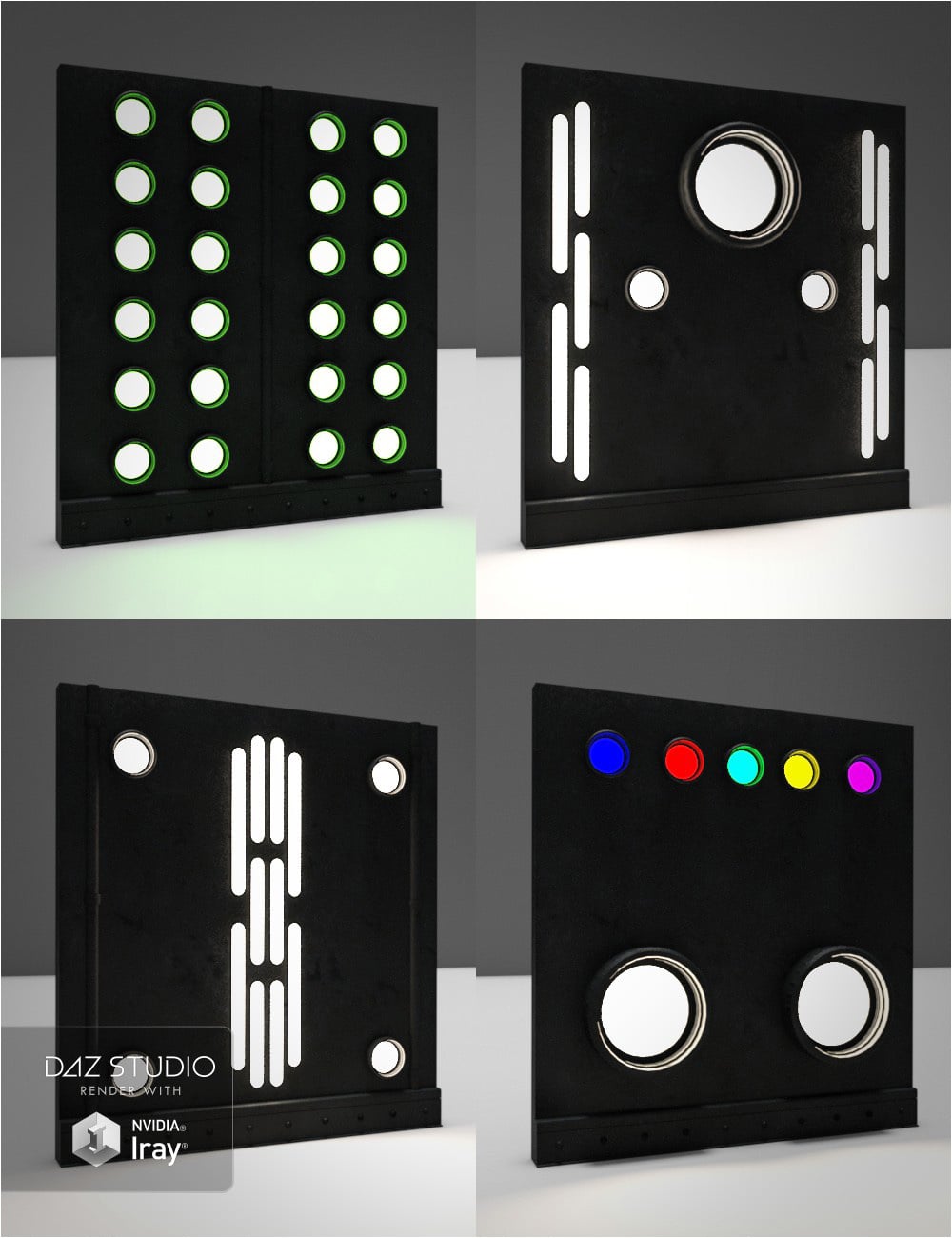 Modular Sci-Fi Wall Lights | Daz 3D