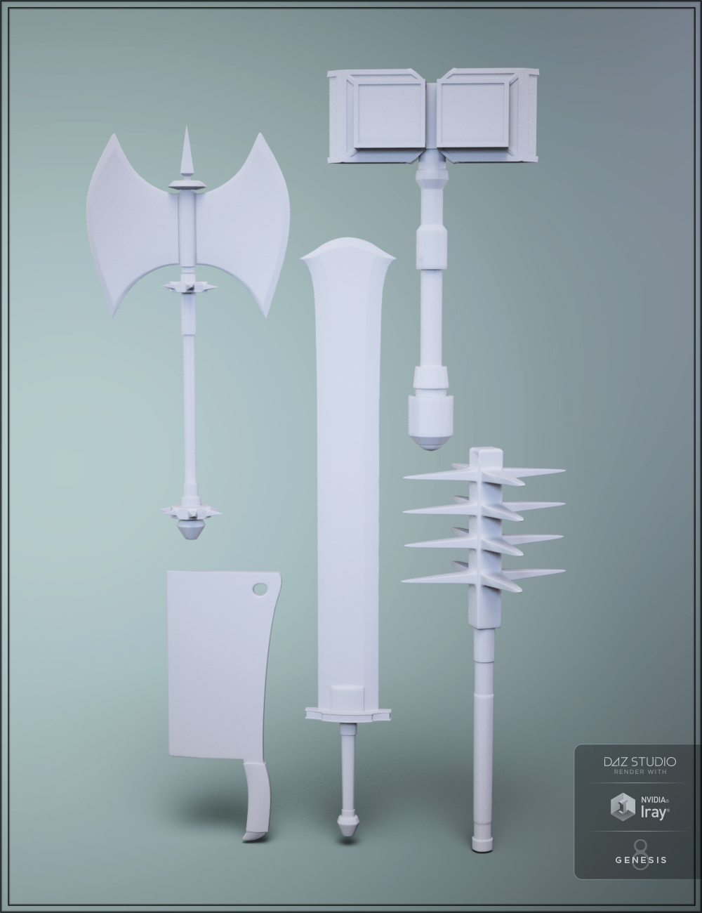 Darkside Weapons for Genesis 8 Male(s) and Ogre HD | Daz 3D