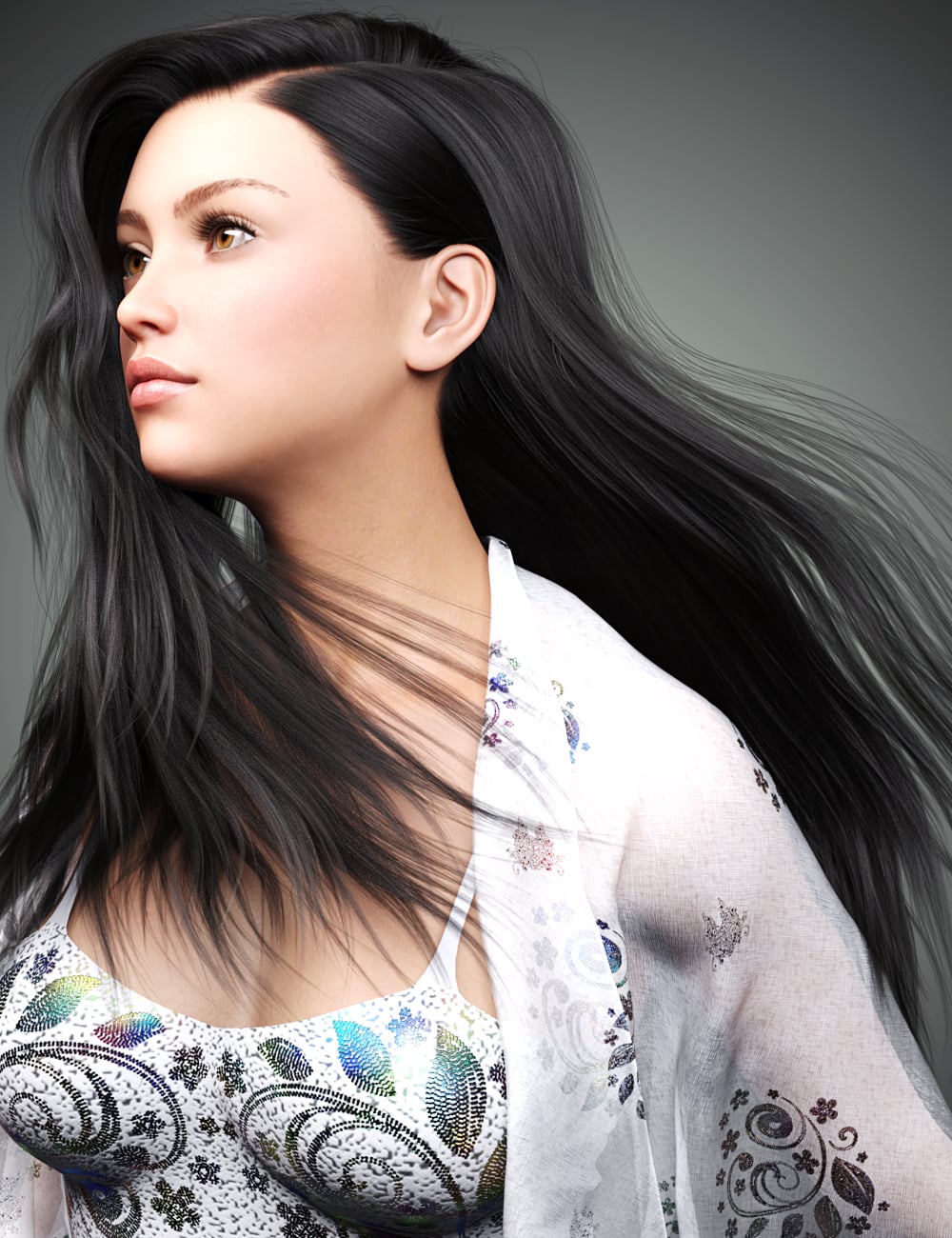 Monica Hair For Genesis 8 Female(s) | Daz 3D
