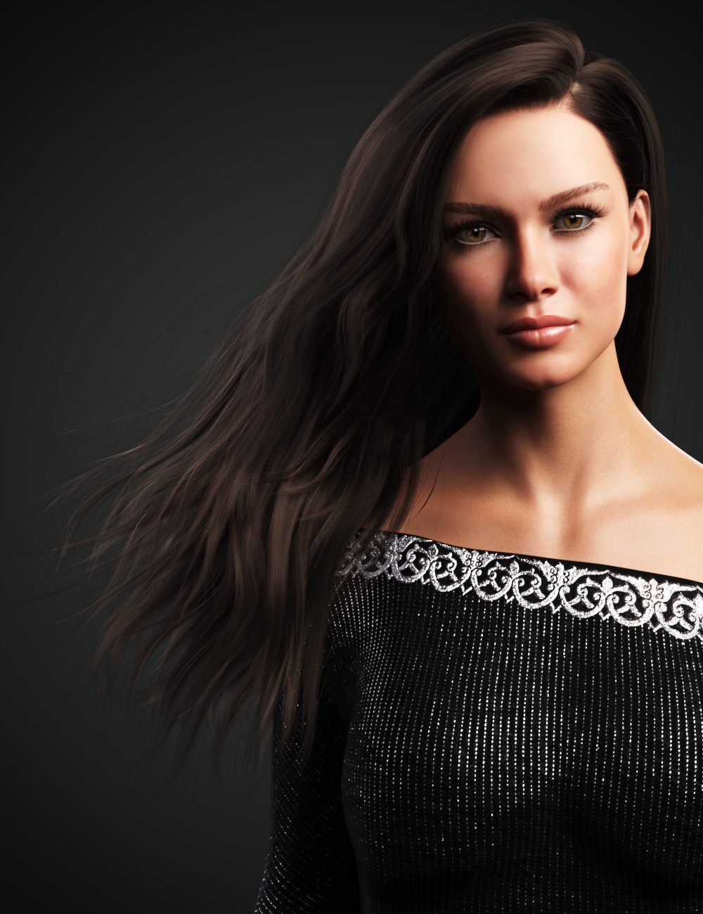Monica Hair For Genesis 8 Female(s) | Daz 3D
