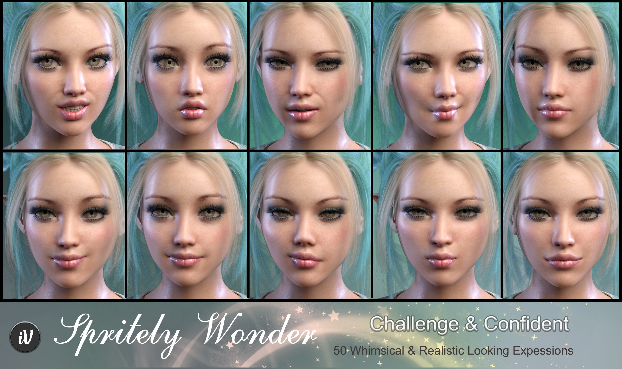 iV Sprightly Wonder Expressions For Genesis 8 Female(s) | Daz 3D