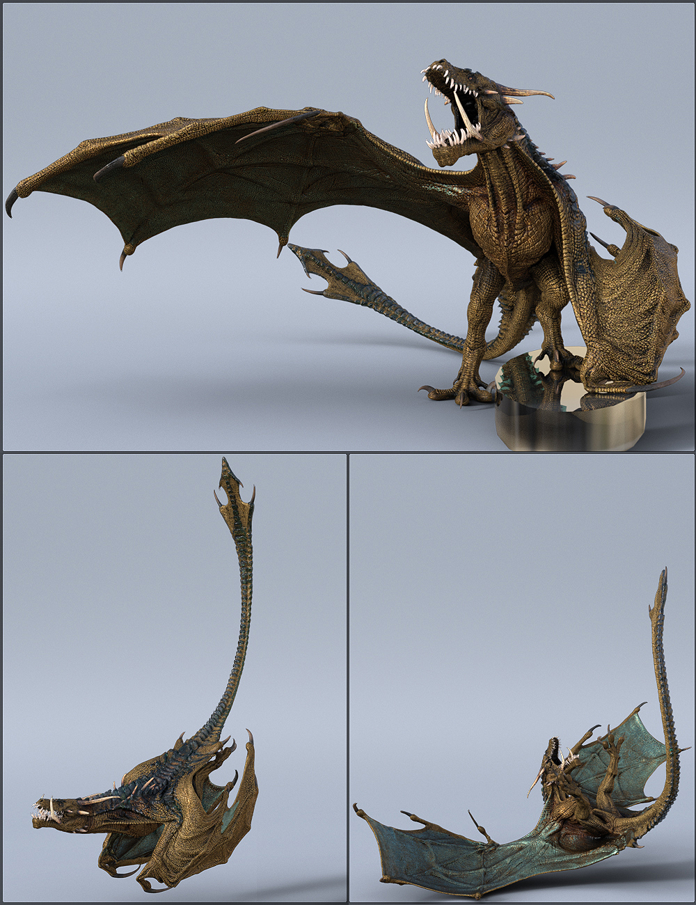 Quixotry's Poses for HH Wyvern | Daz 3D