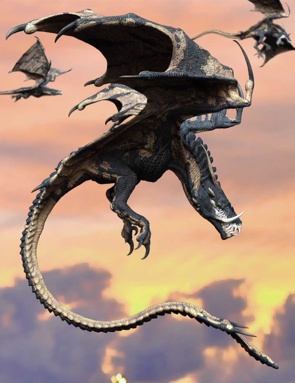 Action Wyvern Poses for HH Wyvern | Daz 3D