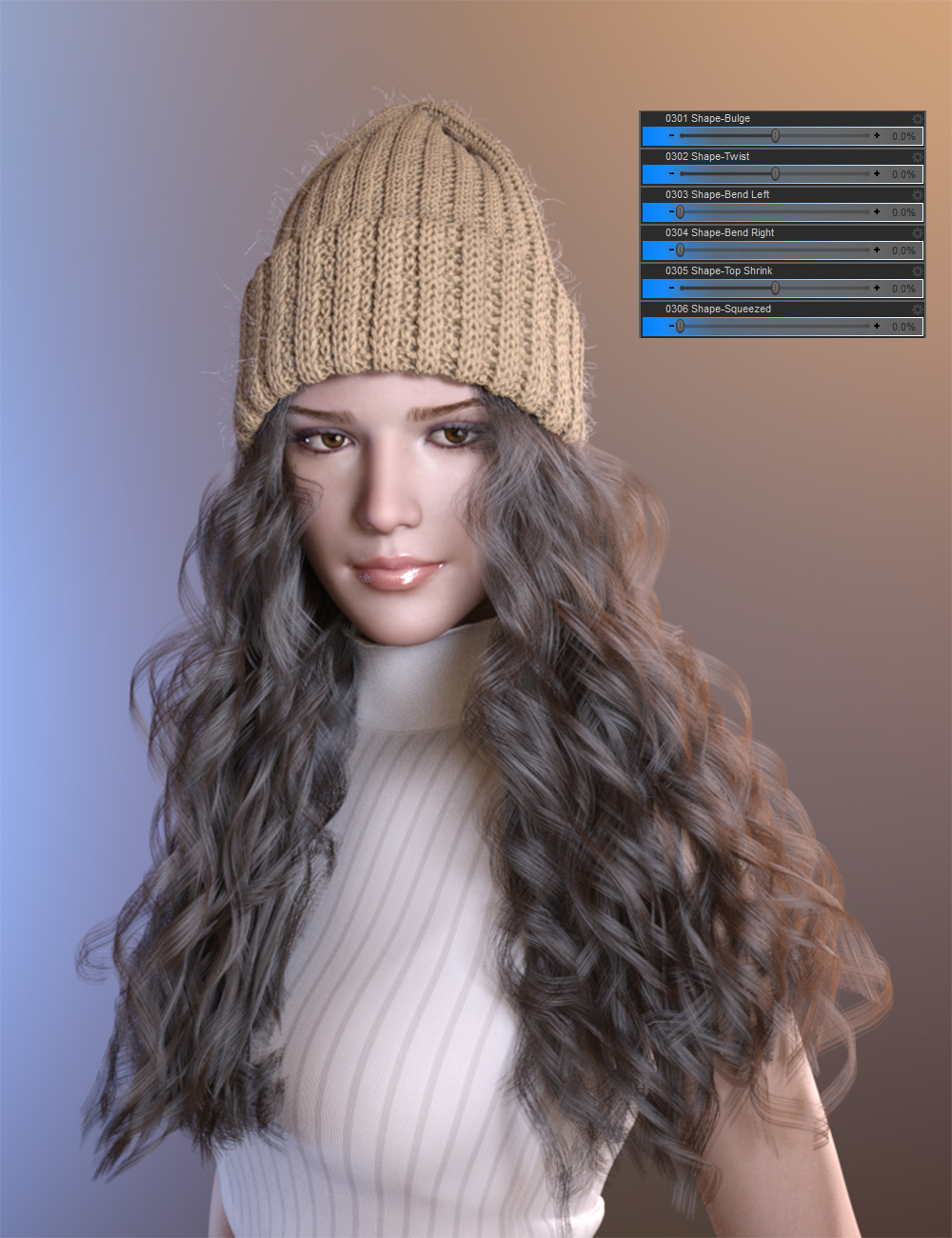 dForce Hair Helper and Knitted Hat | Daz 3D
