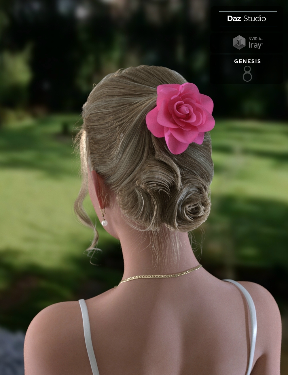 Ellya Classic Updo for Genesis 8 Female(s) | Daz 3D