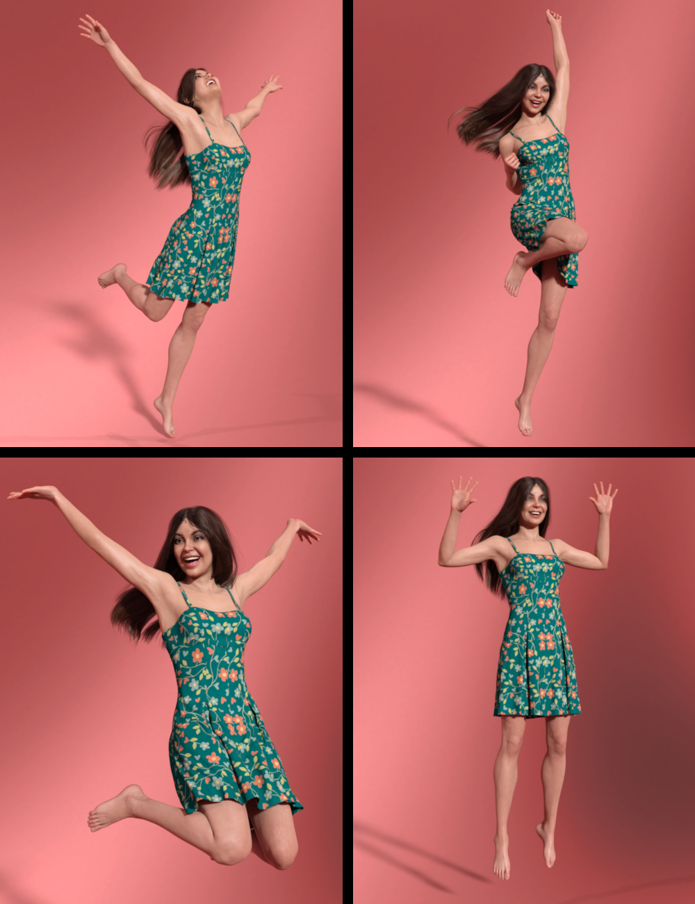 Jump for Joy Poses for Genesis 8 Female | Daz 3D