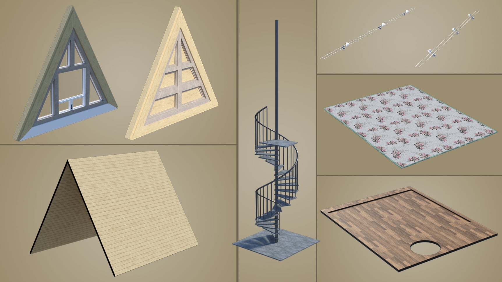 Modern Attic Bedroom | Daz 3D