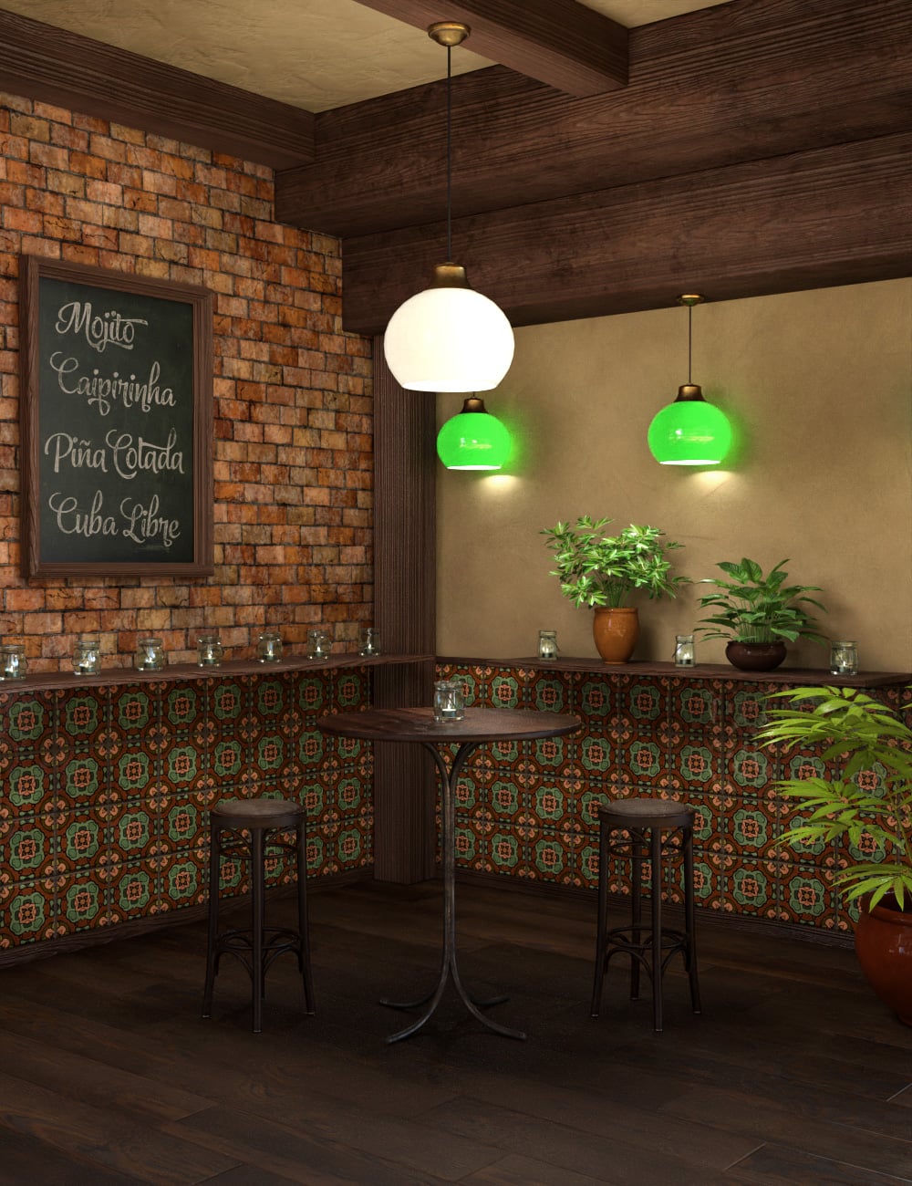 Cocktail Bar Vignette | Daz 3D