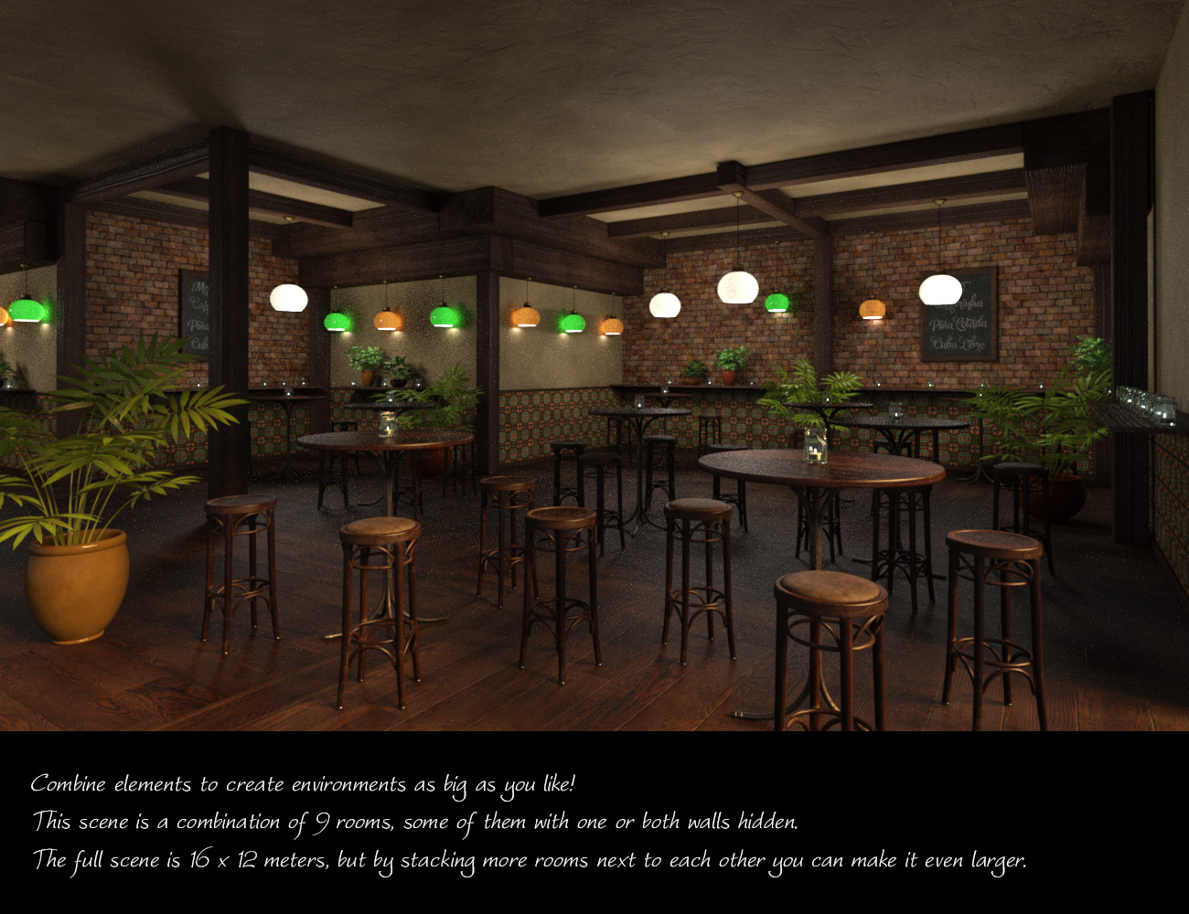 Cocktail Bar Vignette | Daz 3D