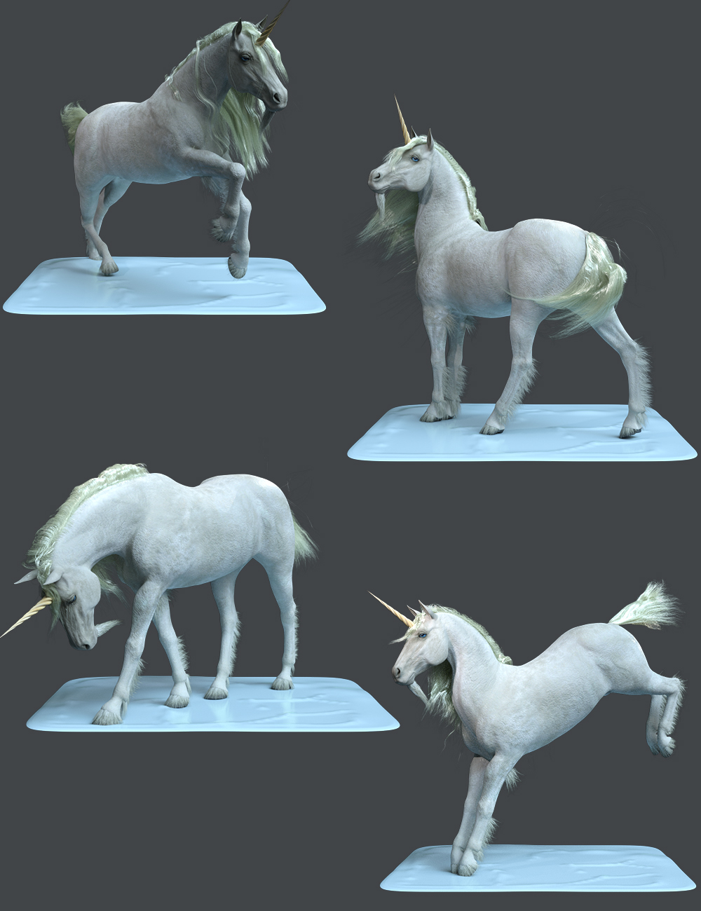 Unicorn Poses for Daz Horse 2 | Daz 3D