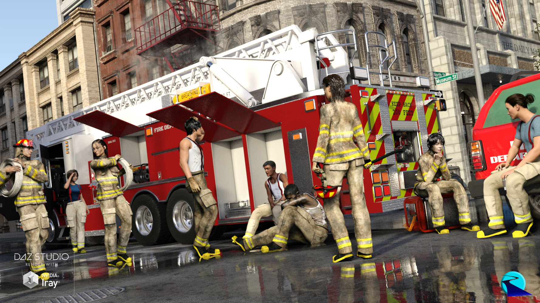 Now-Crowd Billboards - First Responders, Firefighters | Daz 3D