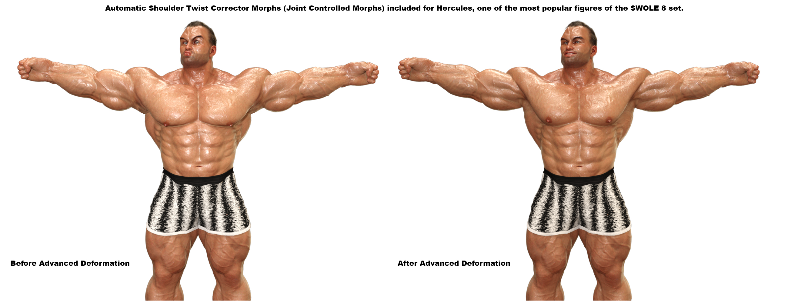 SWOLE for Genesis 8 Male: Hercules - Advanced Muscle Deformation | Daz 3D