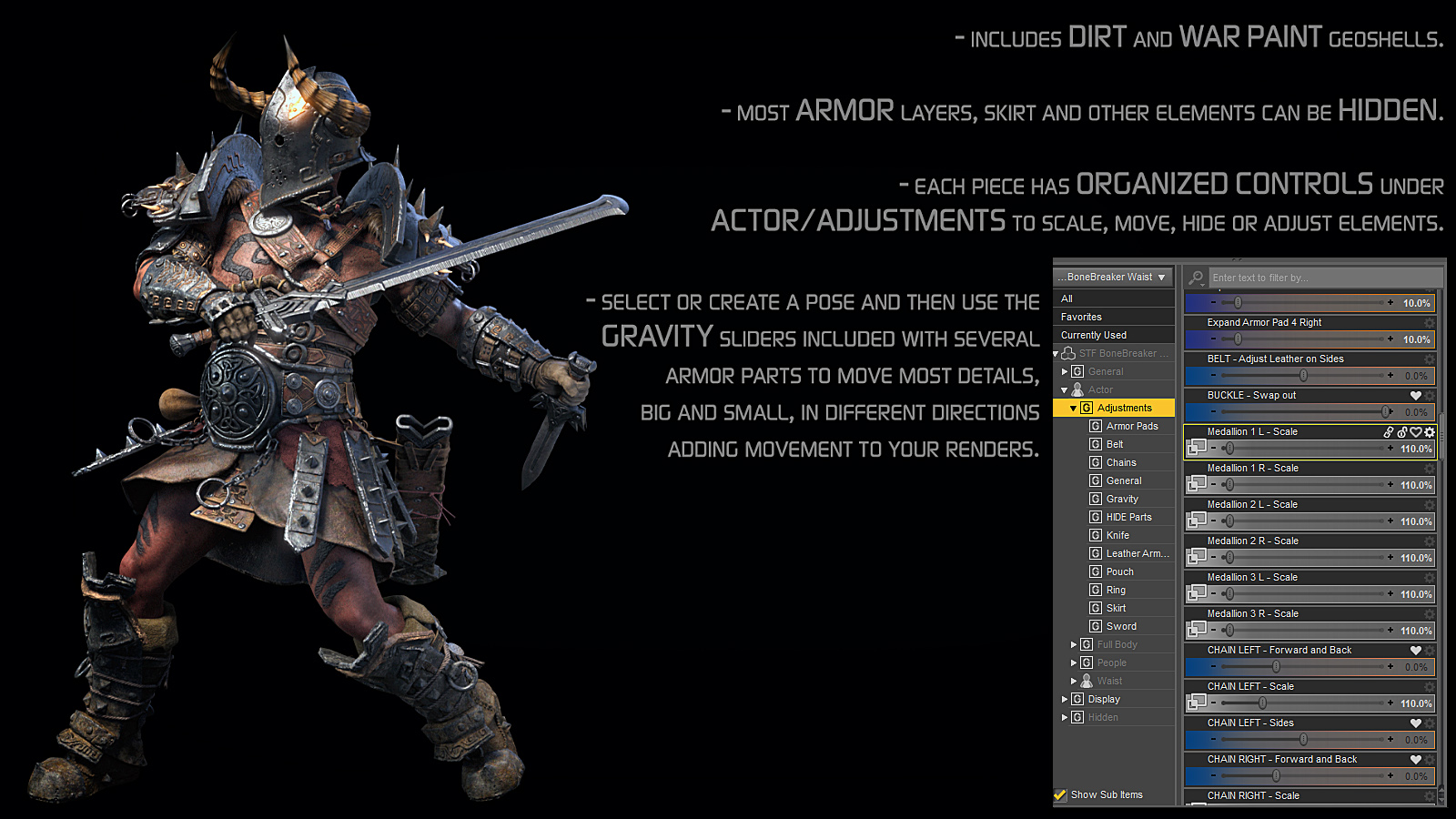 STF Bone Breaker Armor for Genesis 8 Male(s) | Daz 3D