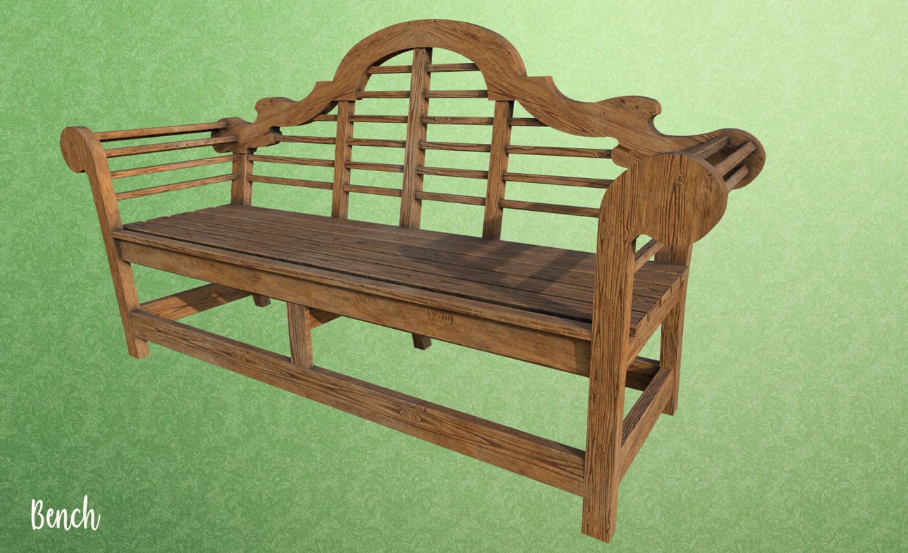 Bench in an English Garden | Daz 3D