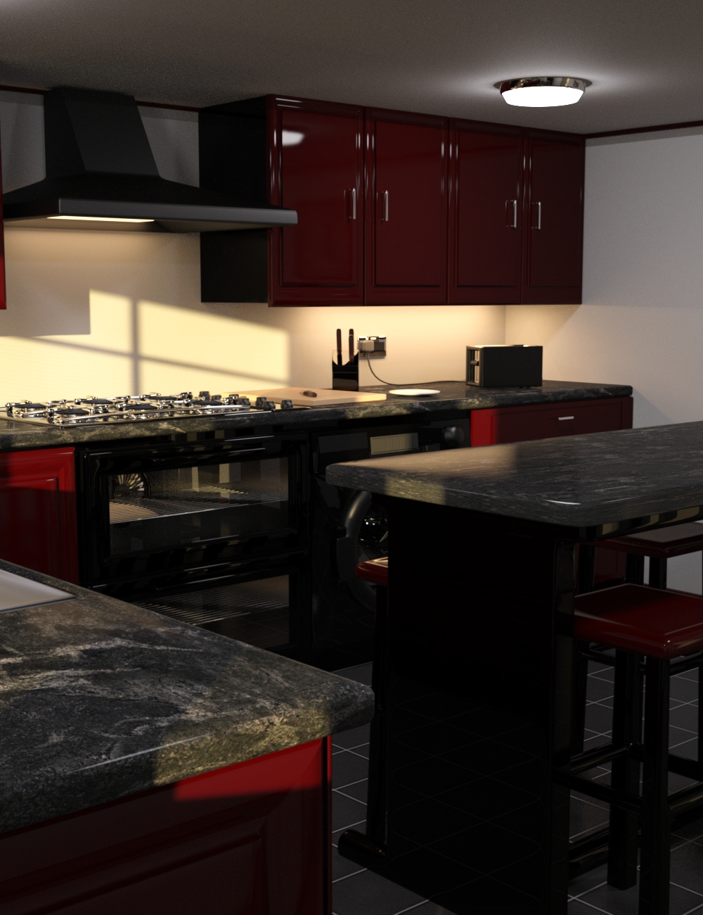 Modern Shaker Style Kitchen | Daz 3D