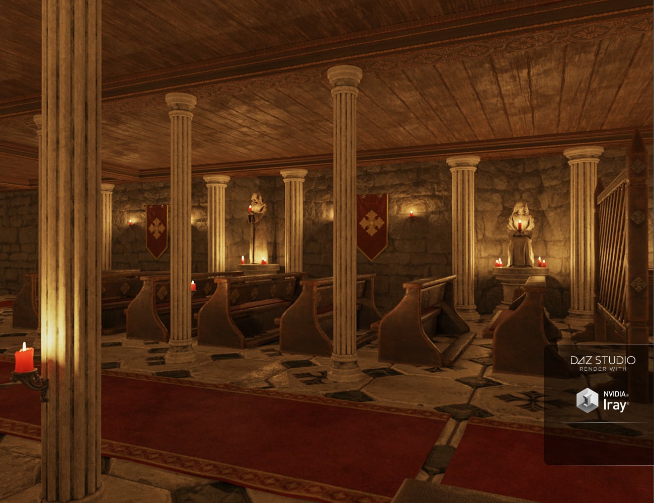 Underground Chapel Modular Environment | Daz 3D