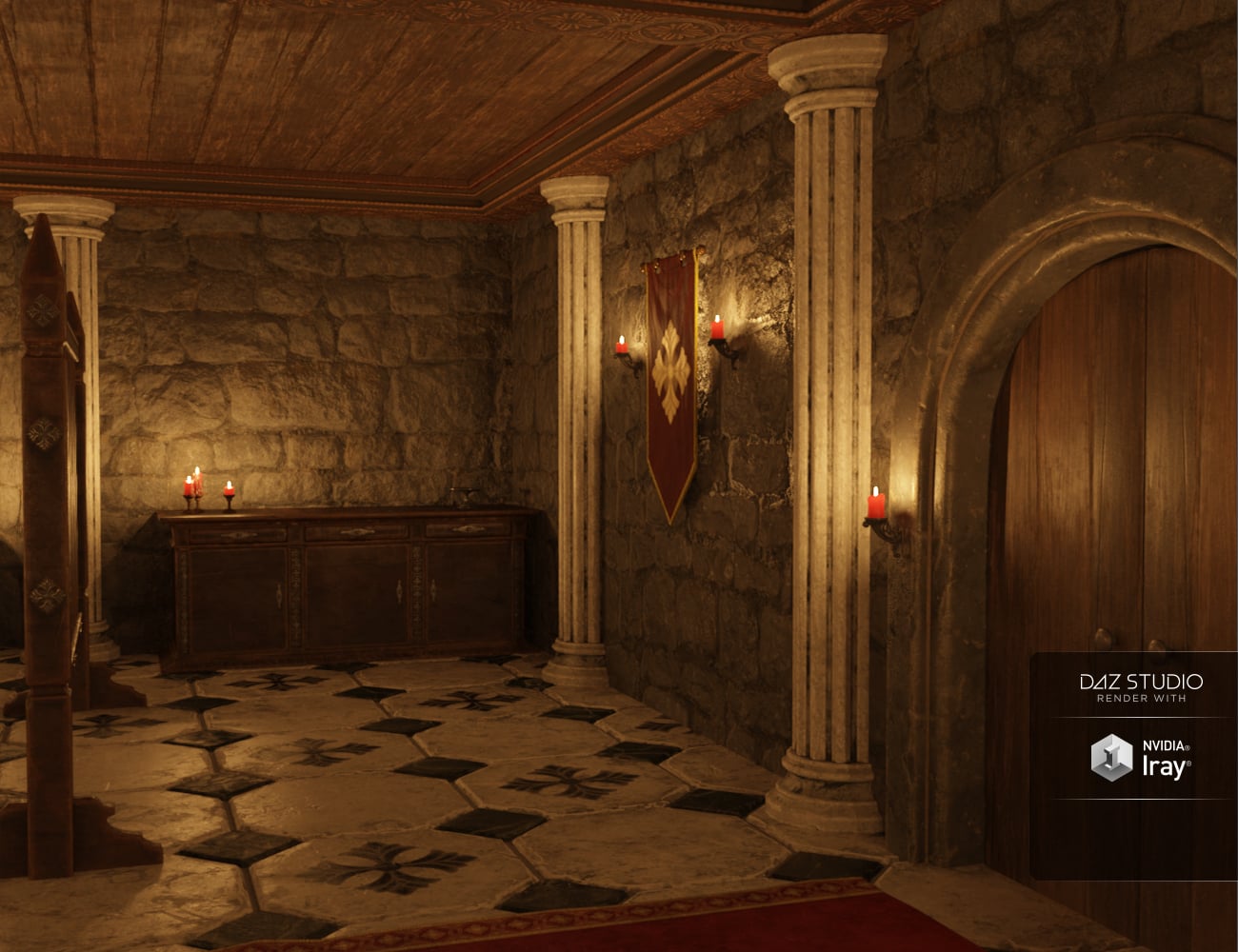 Underground Chapel Modular Environment | Daz 3D