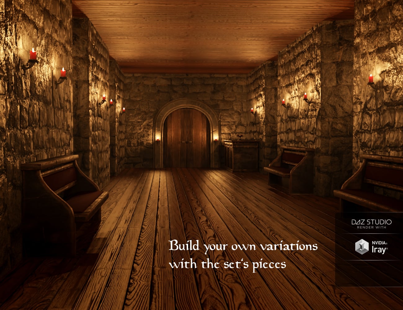 Underground Chapel Modular Environment | Daz 3D