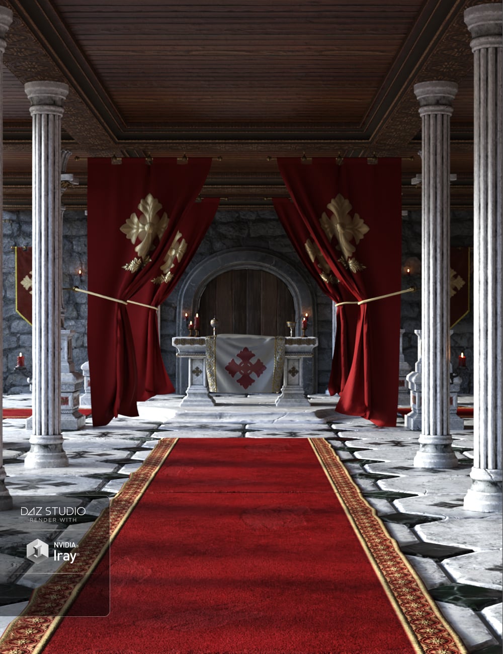 Underground Chapel Modular Environment | Daz 3D