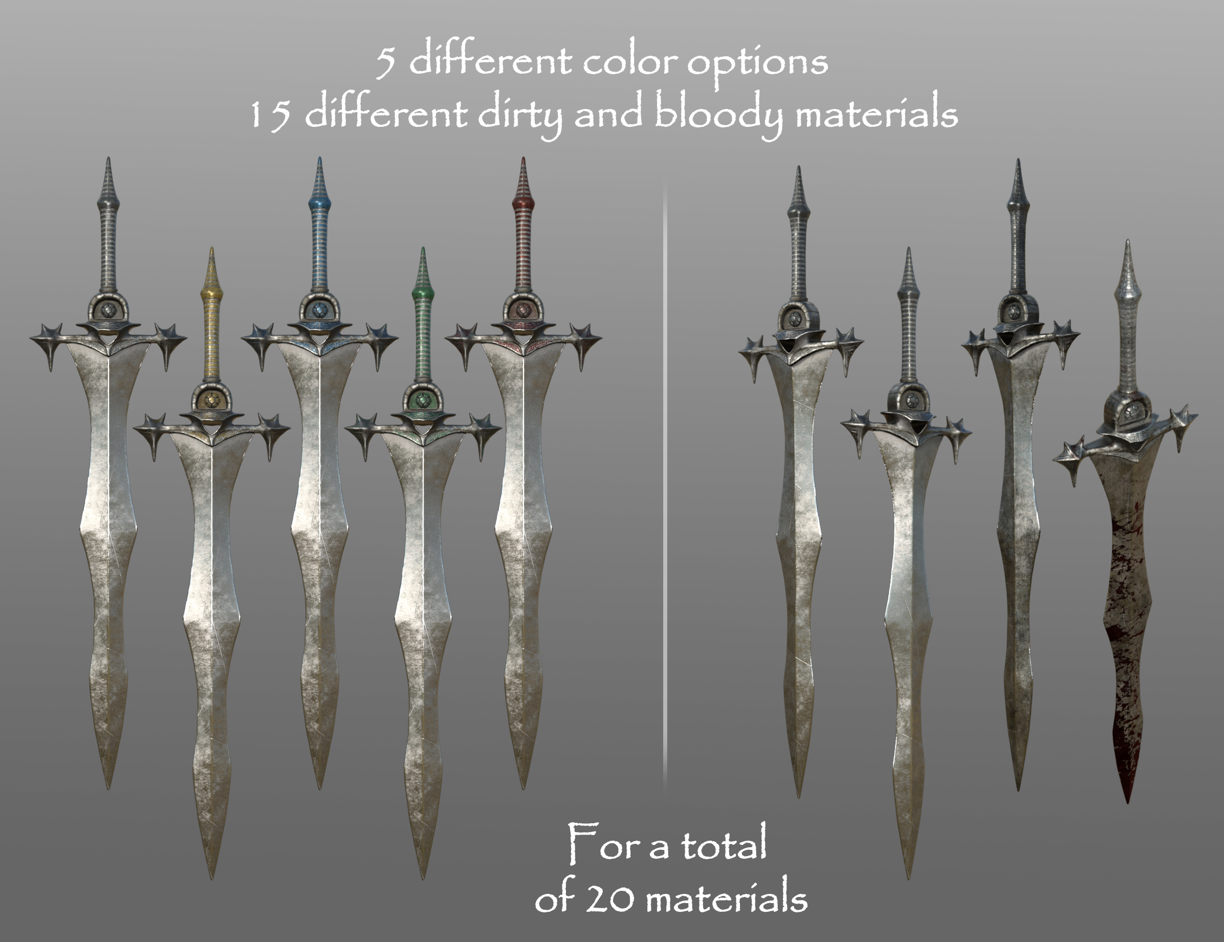 Fantasy Weapons Set for Genesis 8 | Daz 3D