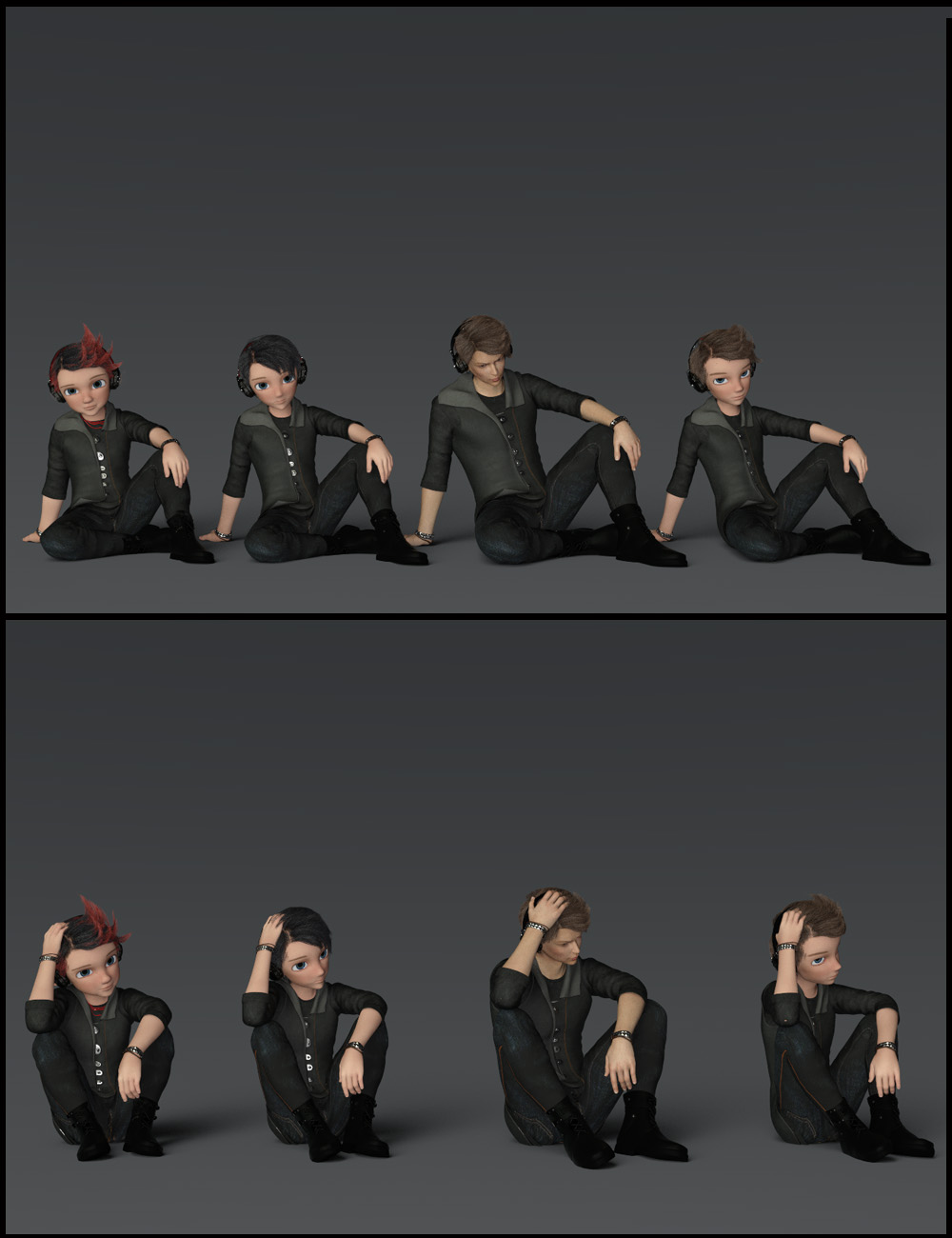 IGD Brooding Poses for Bean Briar and Bramble and Genesis 8 Male | Daz 3D