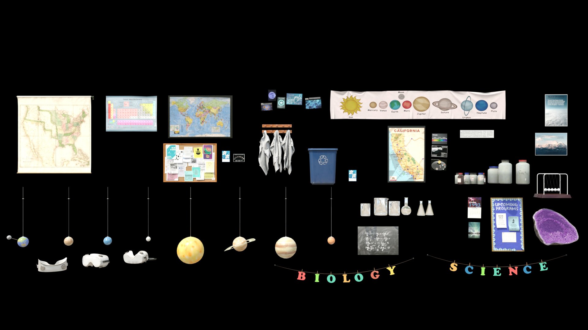 Science Classroom Props | Daz 3D