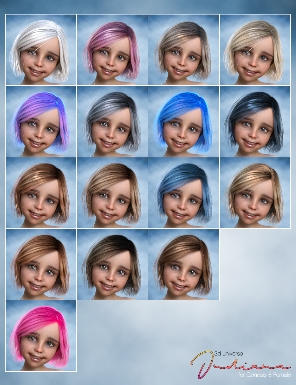 Indiana Hair for Genesis 8 Female(s) | Daz 3D