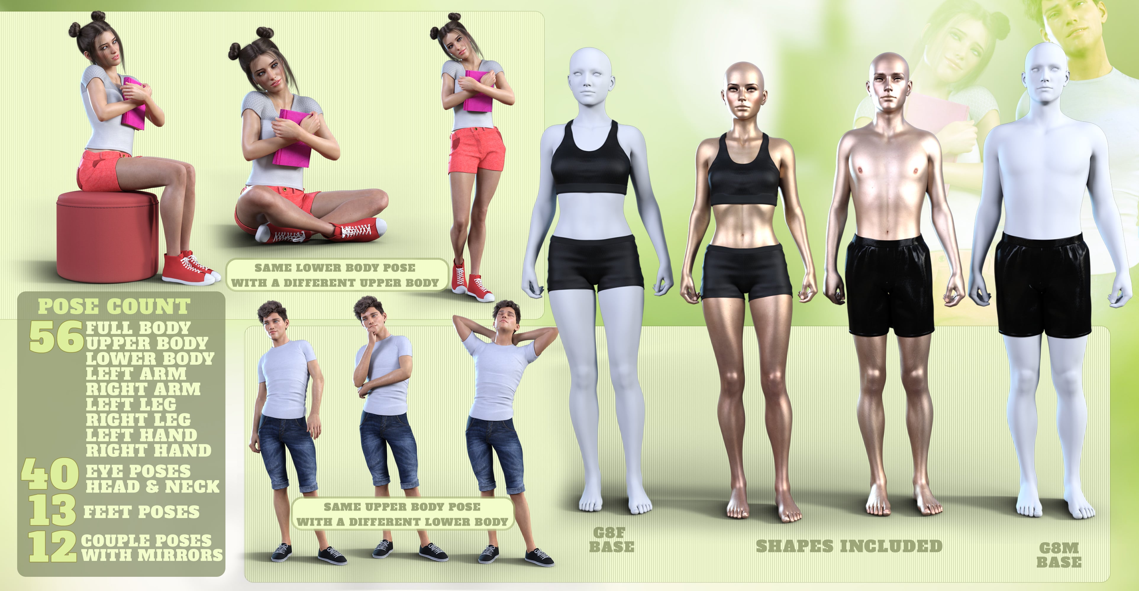 Z Late Teen Years Shape and Pose Mega Set | Daz 3D