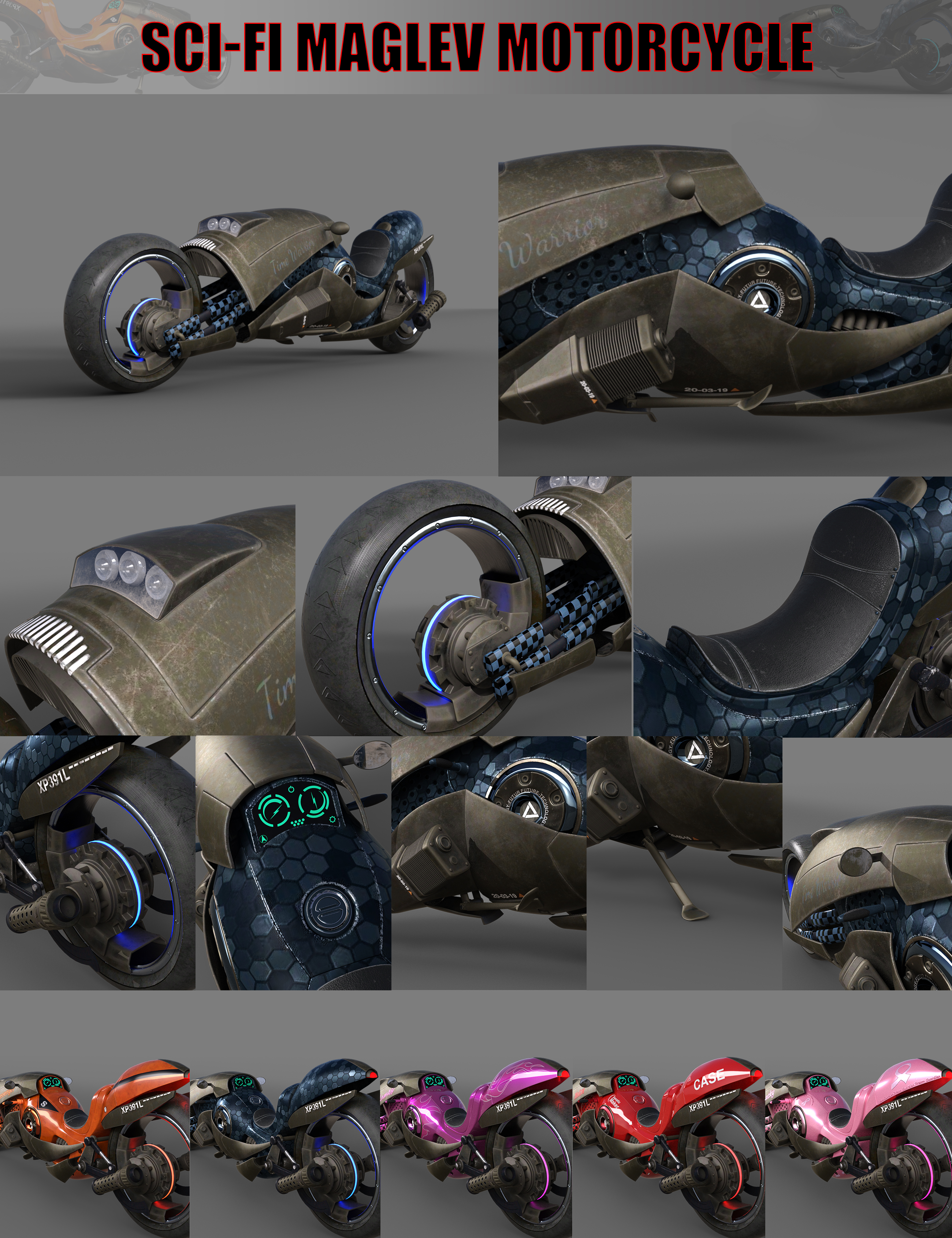Sci-Fi Maglev Motorcycle | Daz 3D