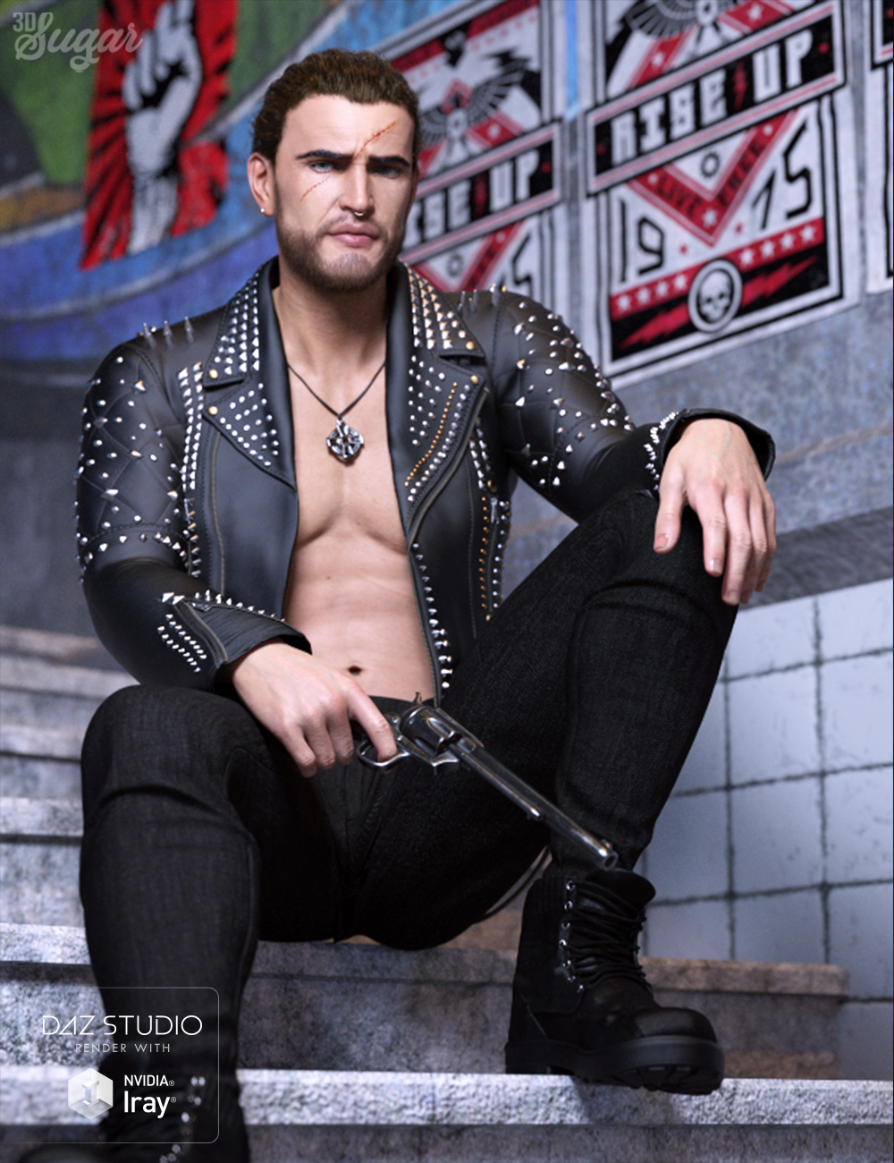 Desperado Gun Poses and Prop for Genesis 8 Male | Daz 3D