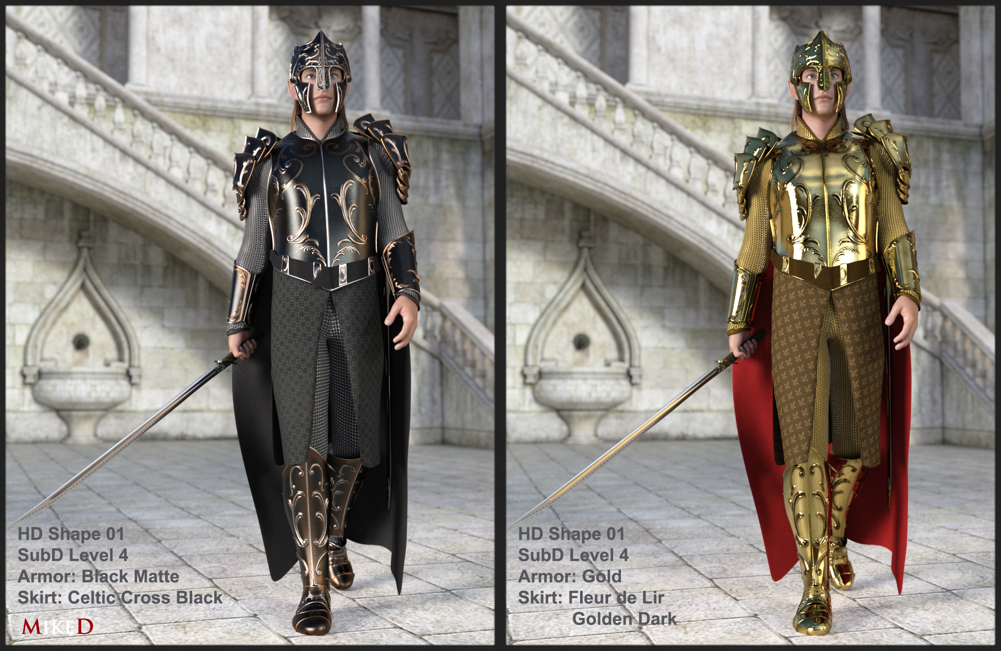 MD dForce HD Elven Royal Armor Textures and HD Morphs | Daz 3D