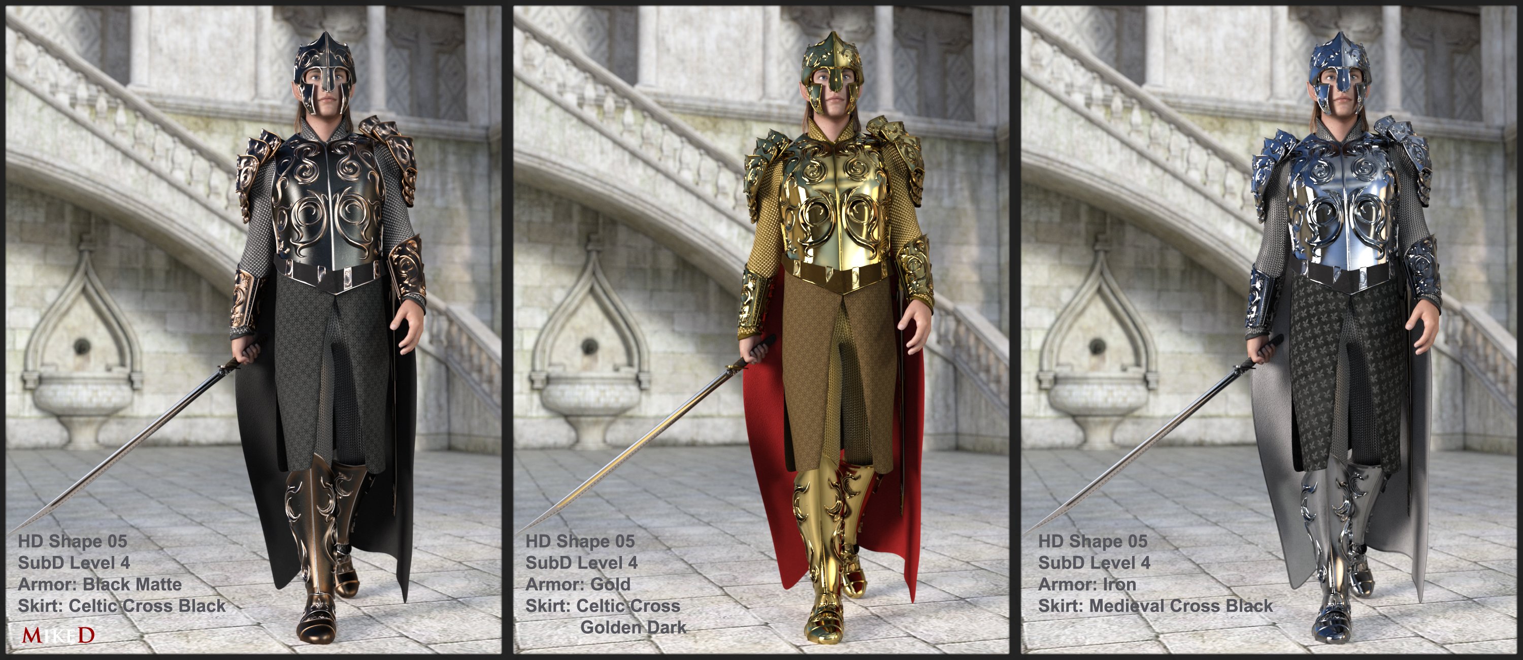 Md Dforce Hd Elven Royal Armor Textures And Hd Morphs Daz 3d