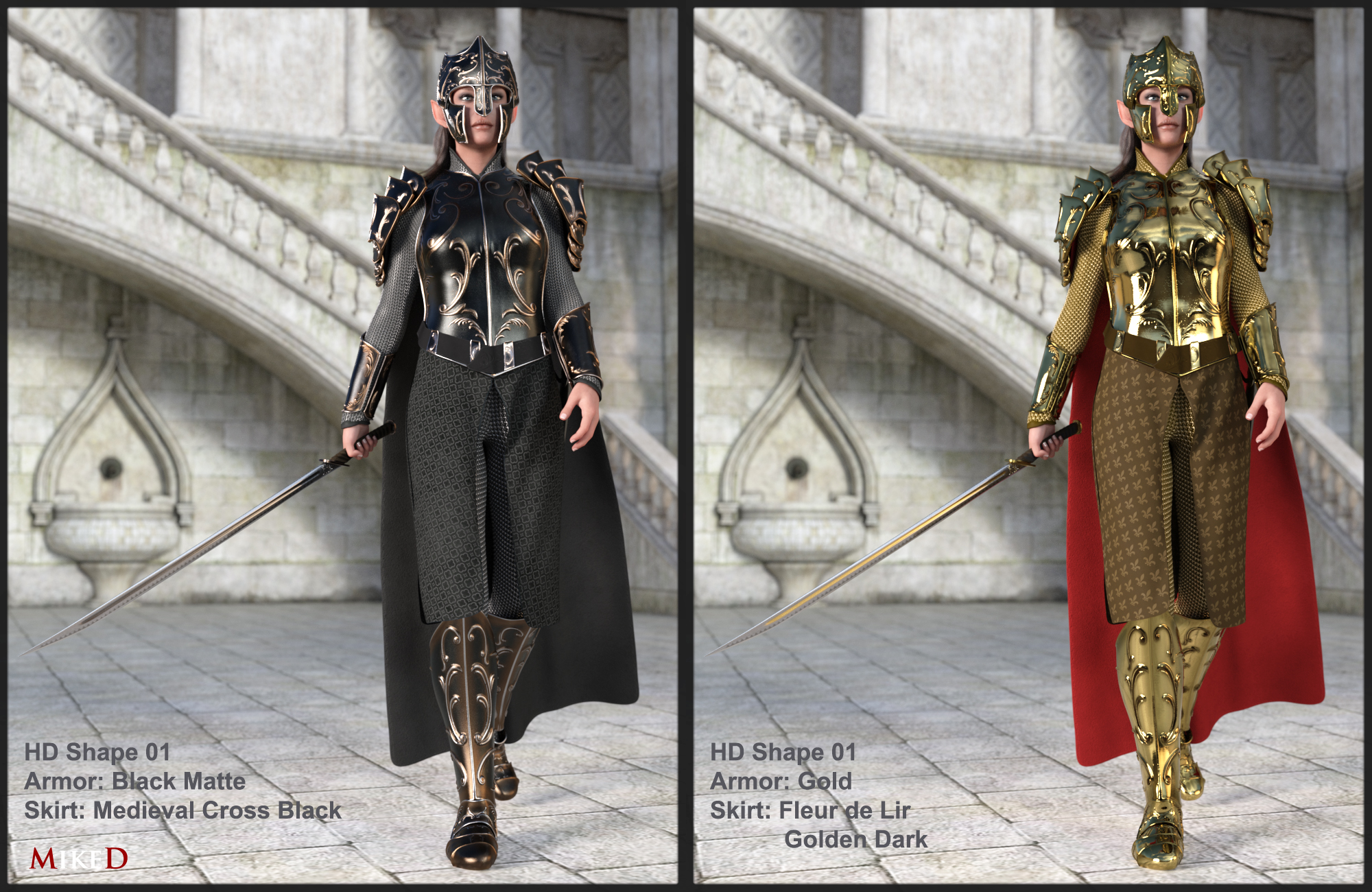 MD dForce HD Elven Royal Armor Textures and HD Morphs | Daz 3D