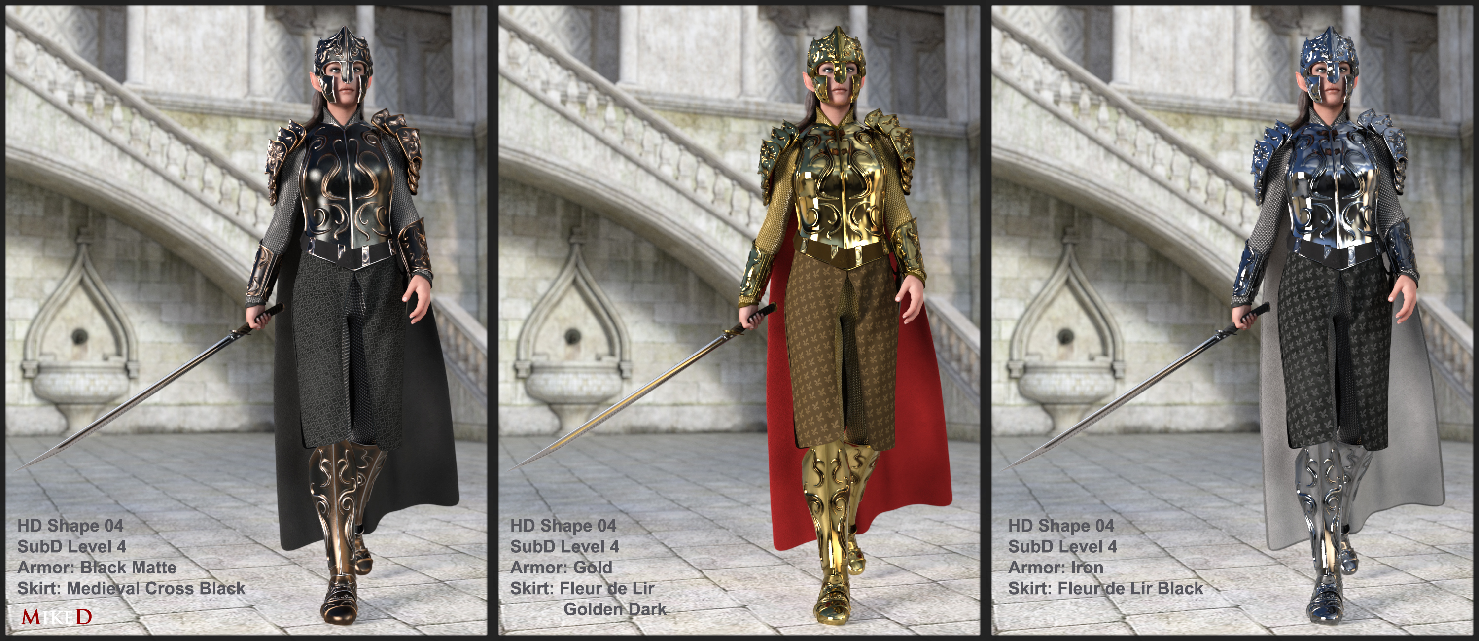 MD dForce HD Elven Royal Armor Textures and HD Morphs | Daz 3D