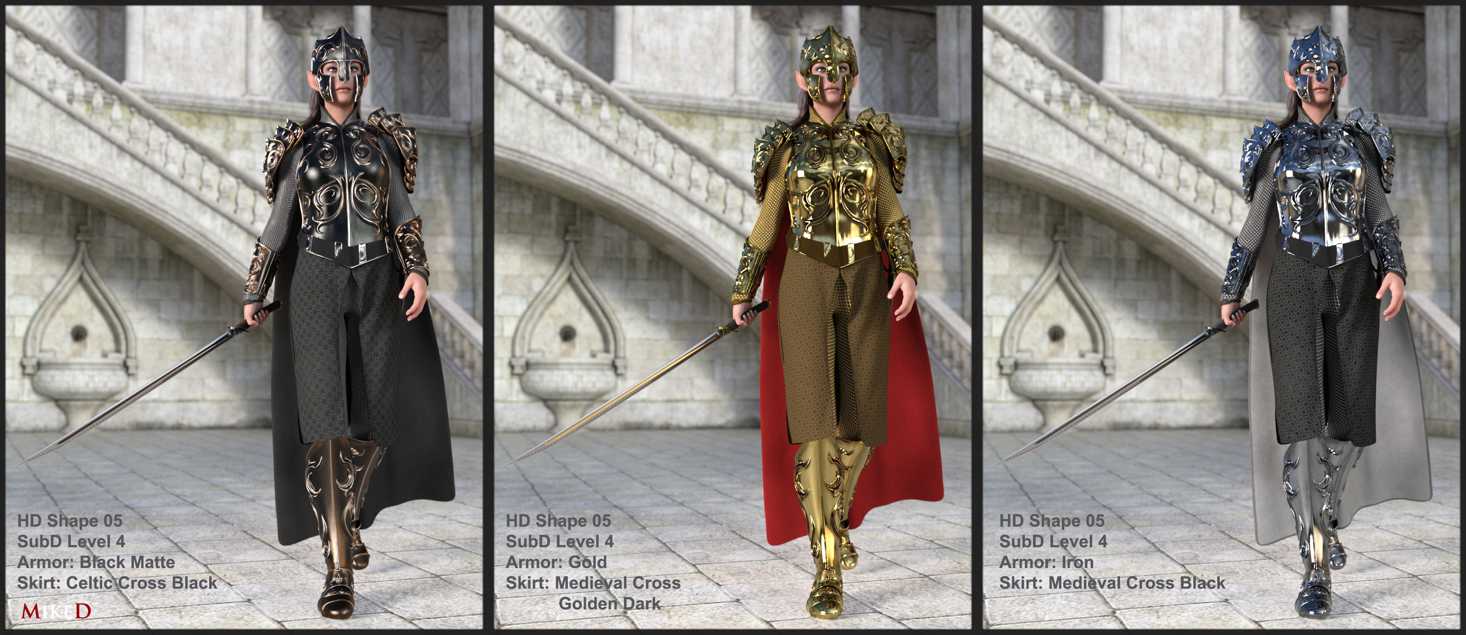 MD dForce HD Elven Royal Armor Bundle | Daz 3D