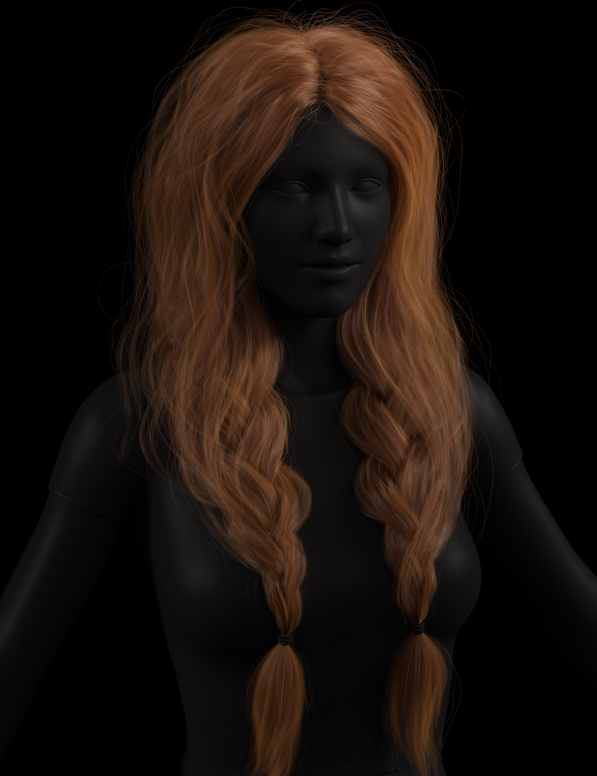 Messy Braided Tails for Genesis 3 and 8 Females | Daz 3D