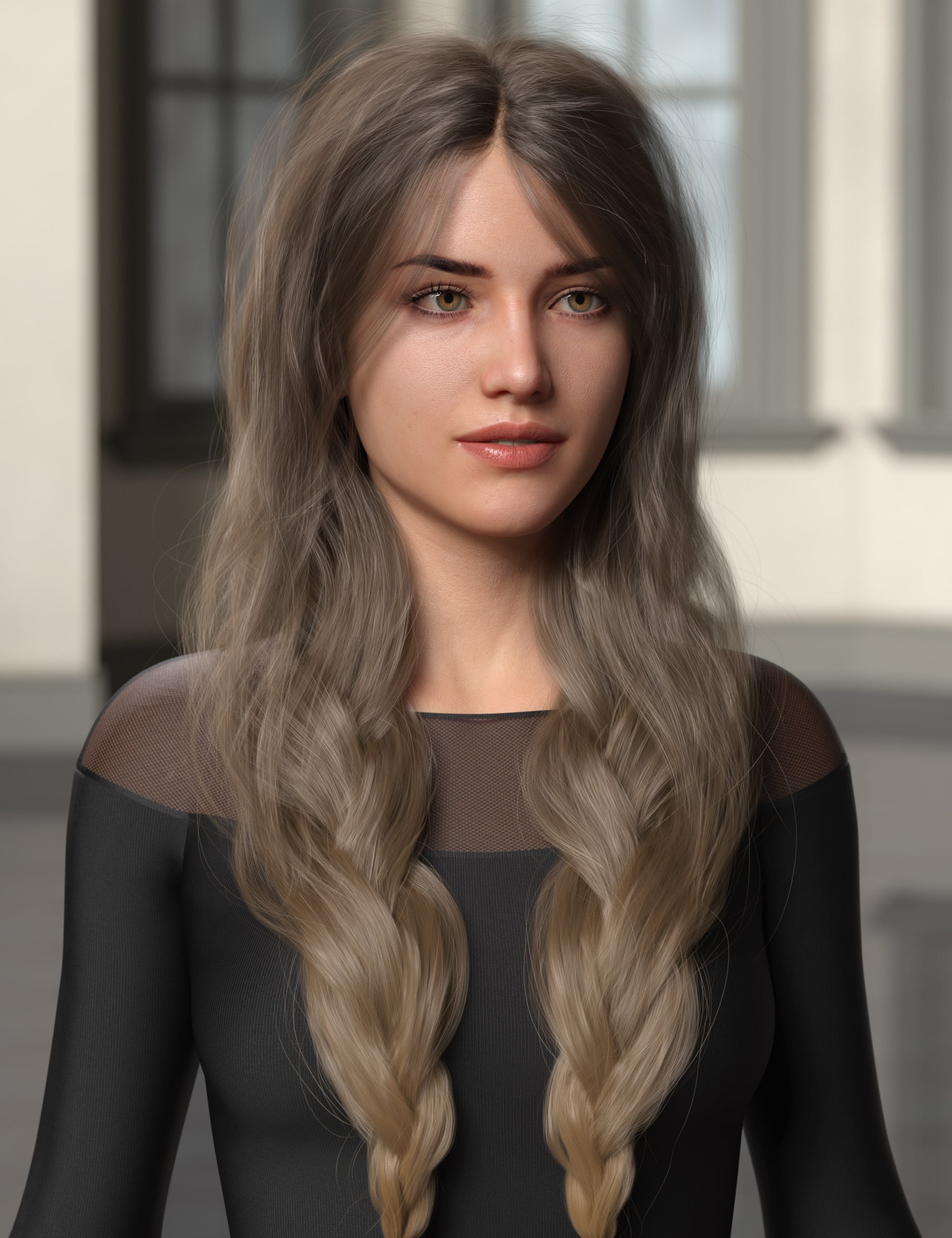 Messy Braided Tails for Genesis 3 and 8 Females | Daz 3D