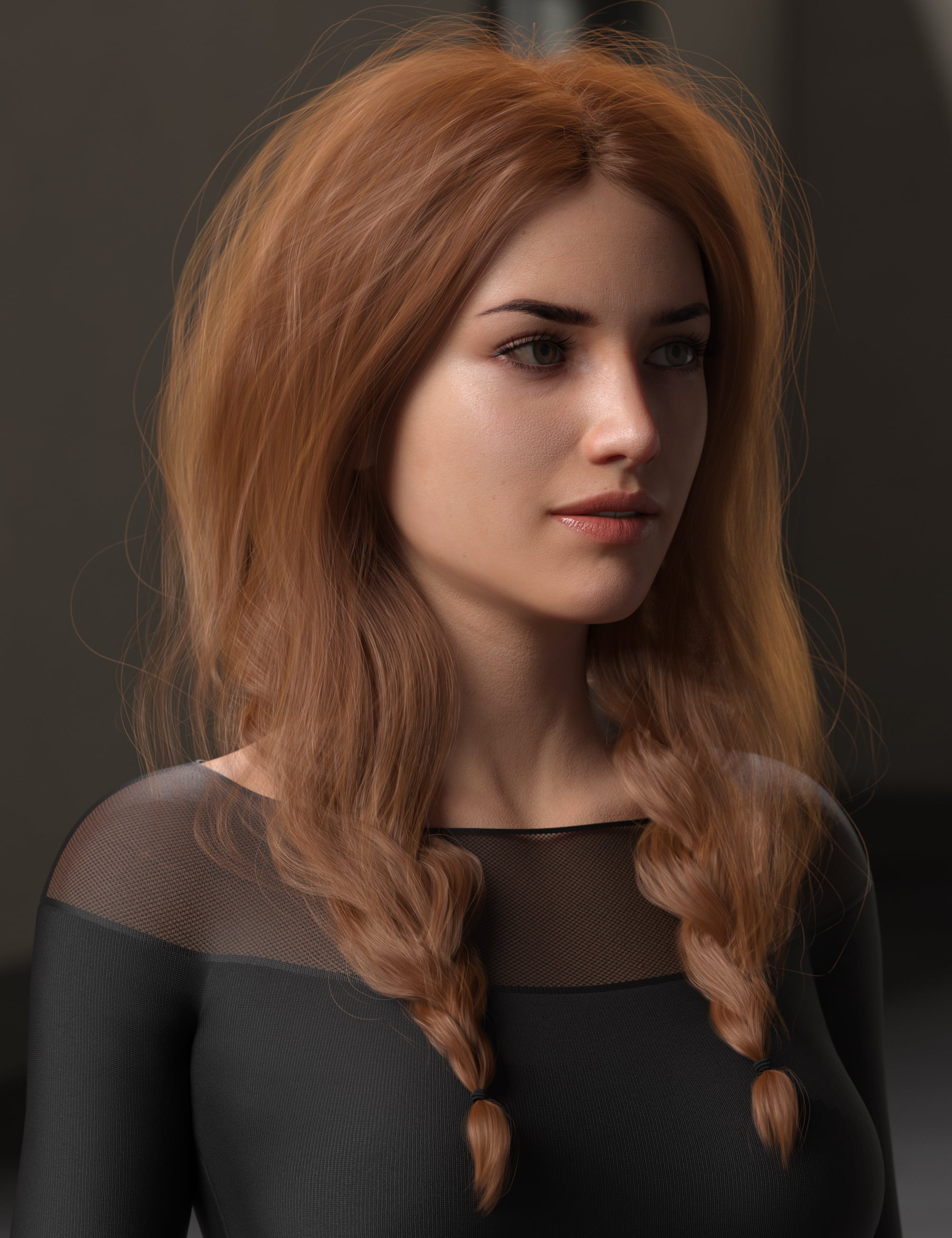Messy Braided Tails for Genesis 3 and 8 Females | Daz 3D