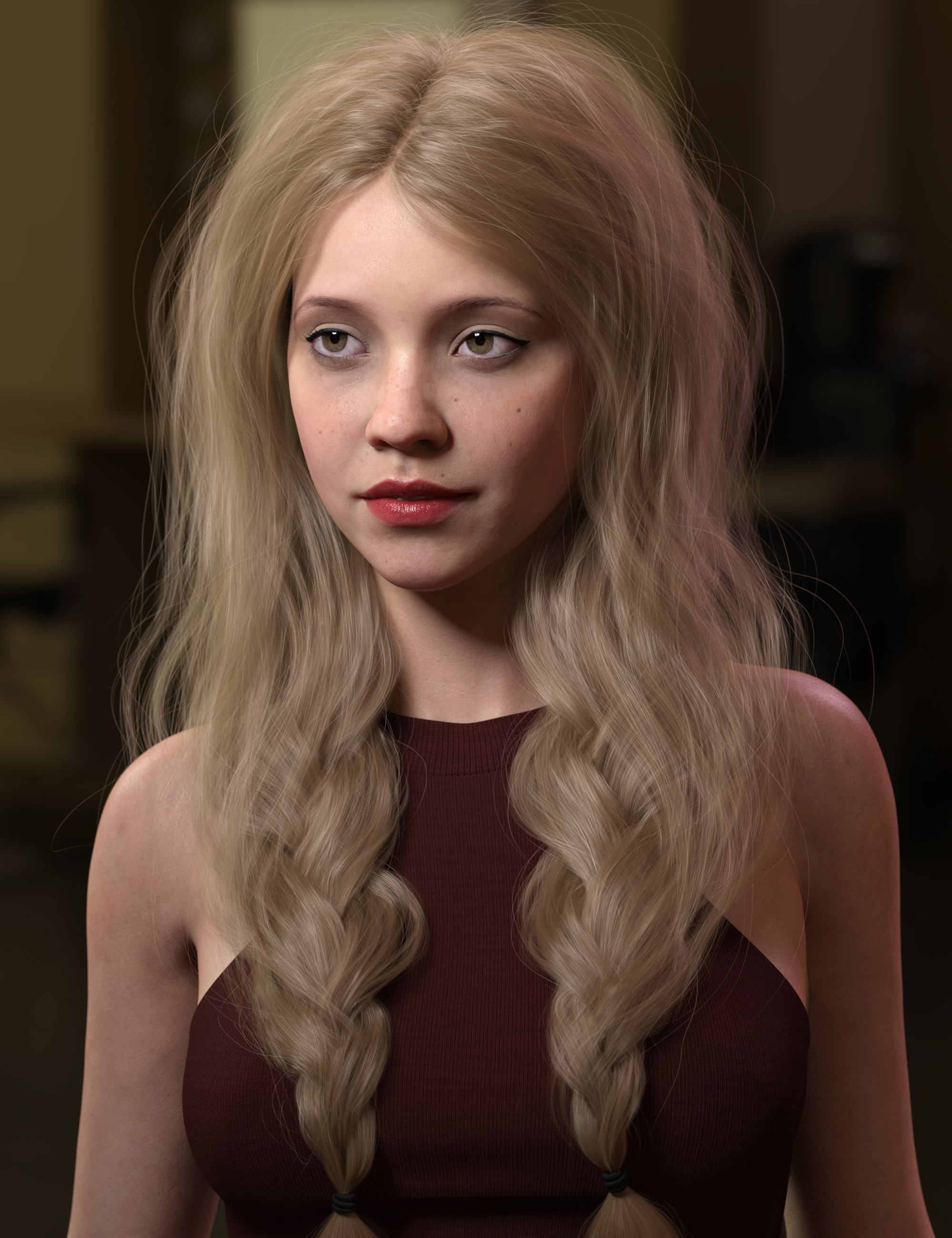 Messy Braided Tails for Genesis 3 and 8 Females | Daz 3D