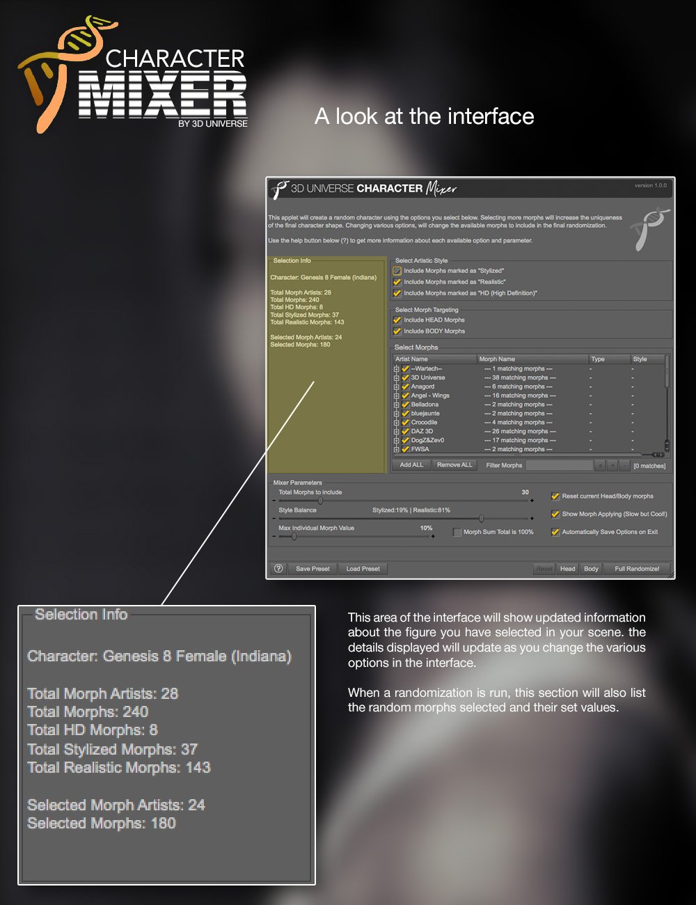 Character Mixer for Genesis Figures | Daz 3D