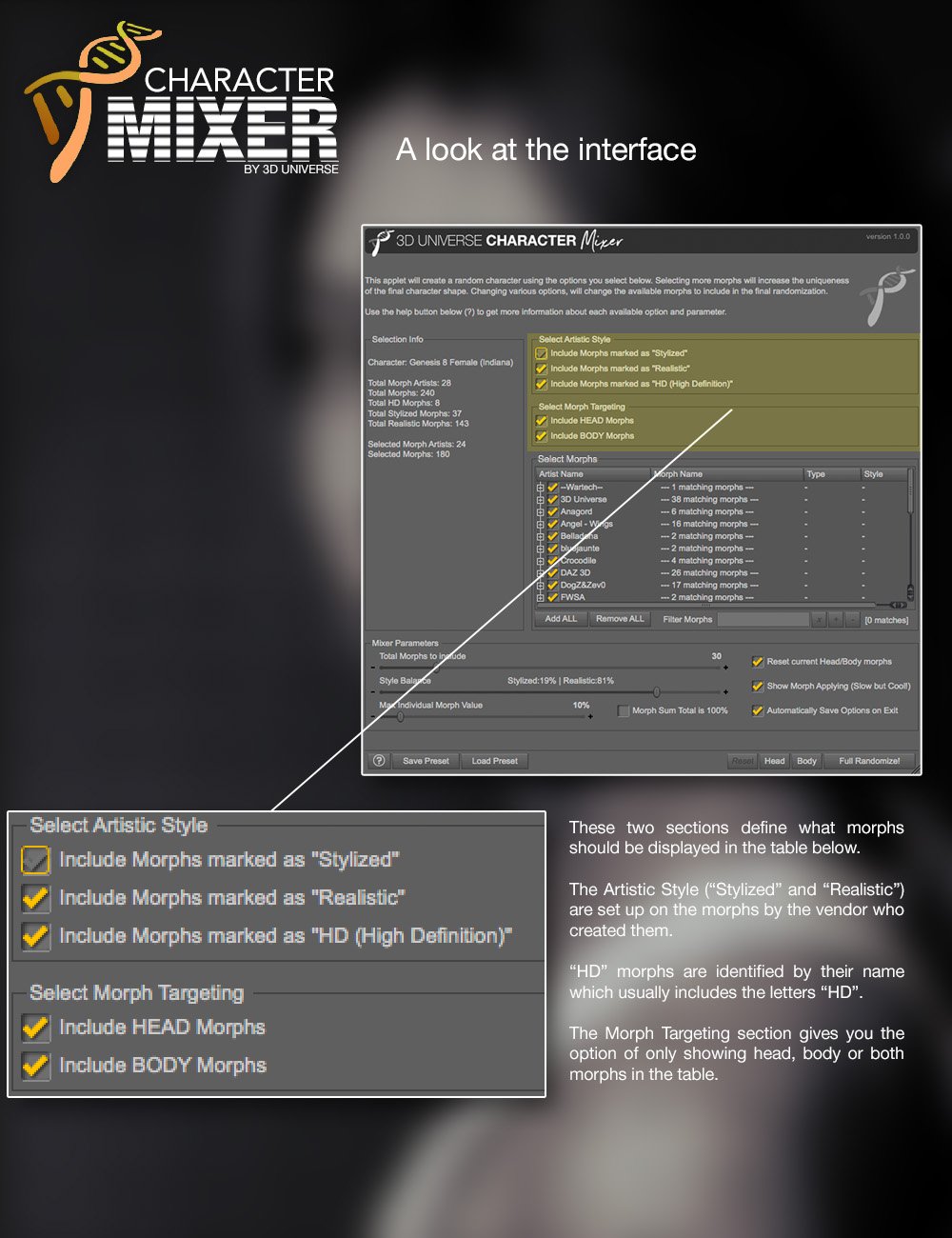 Character Mixer for Genesis Figures | Daz 3D