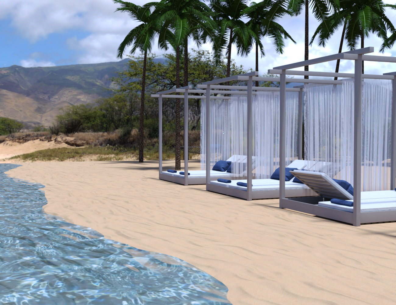 Island Beach Resort - Swimming Pool Area | Daz 3D