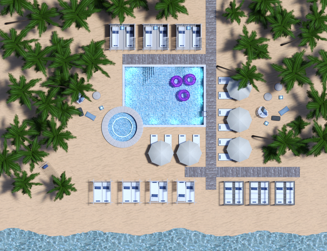 Island Beach Resort - Swimming Pool Area | Daz 3D